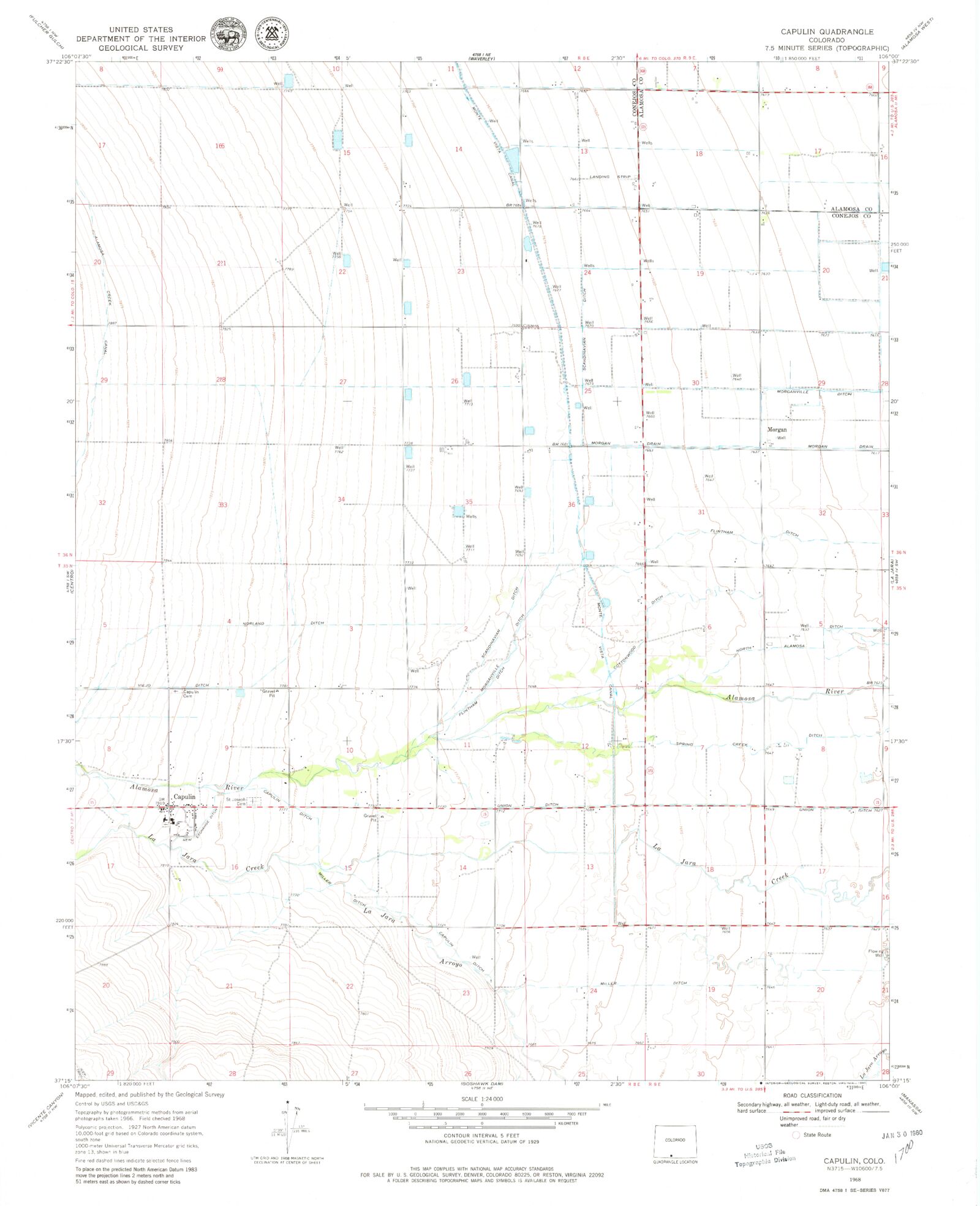 Classic USGS Capulin Colorado 7.5'x7.5' Topo Map – MyTopo Map Store
