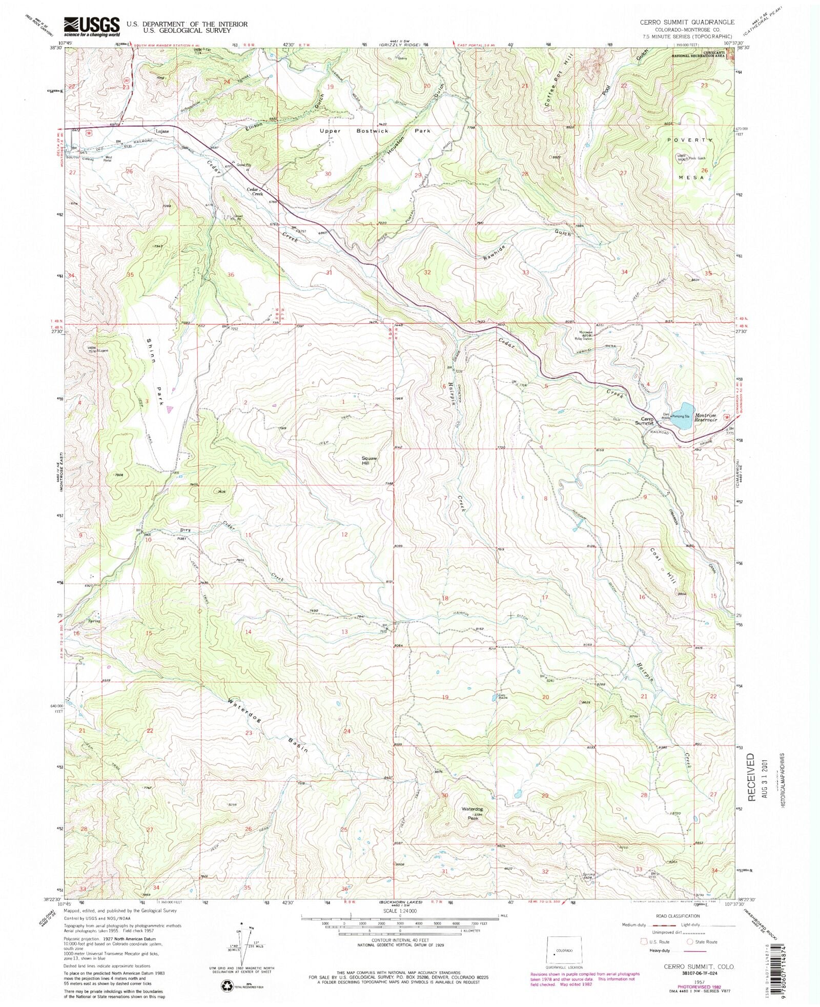 Classic USGS Cerro Summit Colorado 7.5'x7.5' Topo Map – MyTopo Map Store