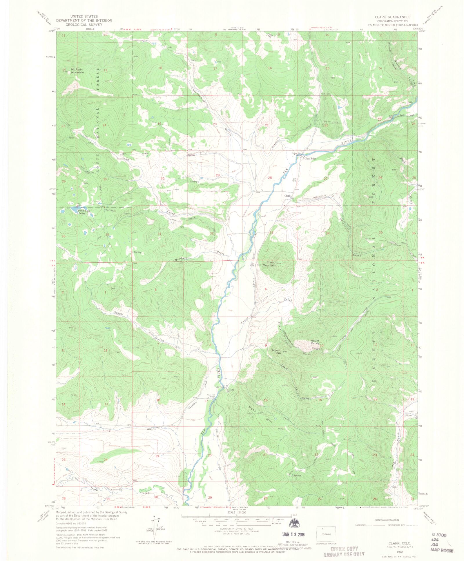 Classic USGS Clark Colorado 7.5'x7.5' Topo Map – MyTopo Map Store