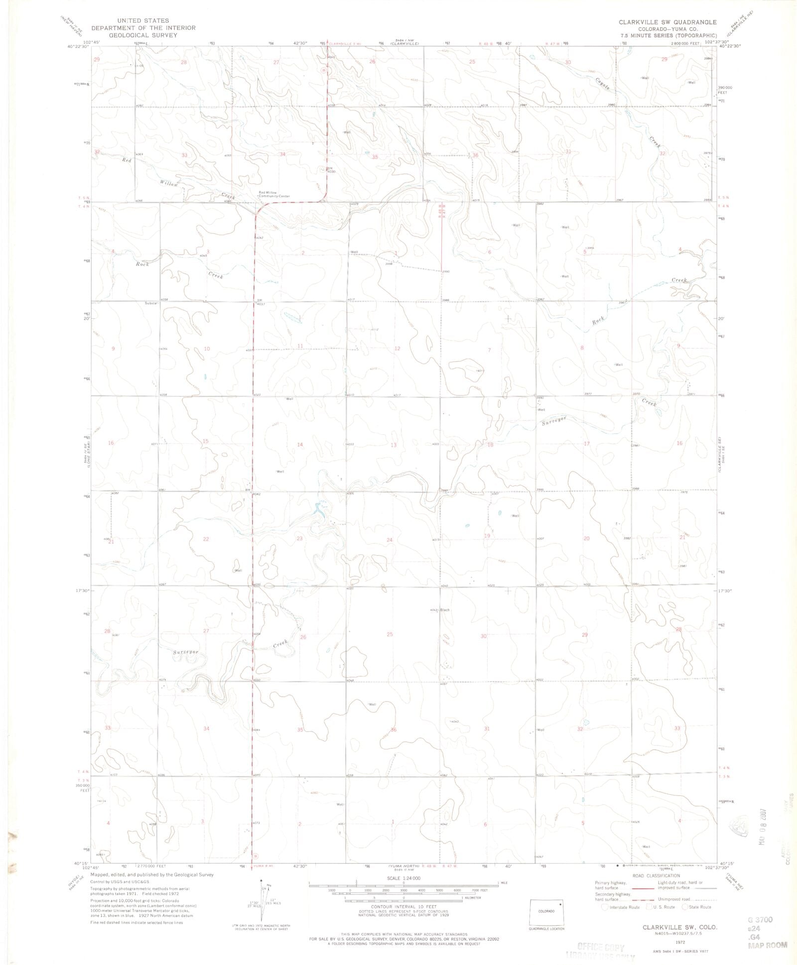 Classic USGS Clarkville SW Colorado 7.5'x7.5' Topo Map – MyTopo Map Store