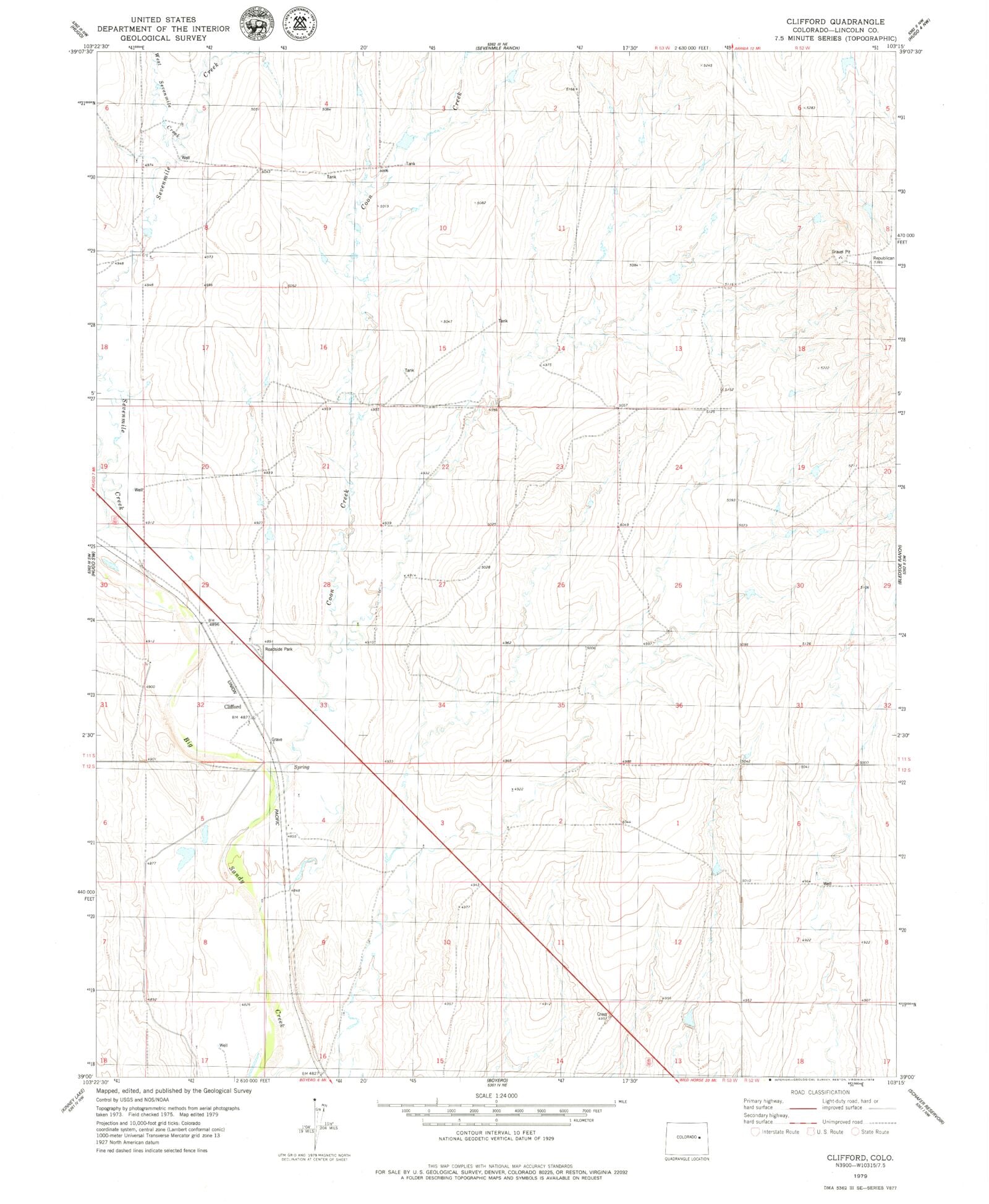 Classic USGS Clifford Colorado 7.5'x7.5' Topo Map – MyTopo Map Store