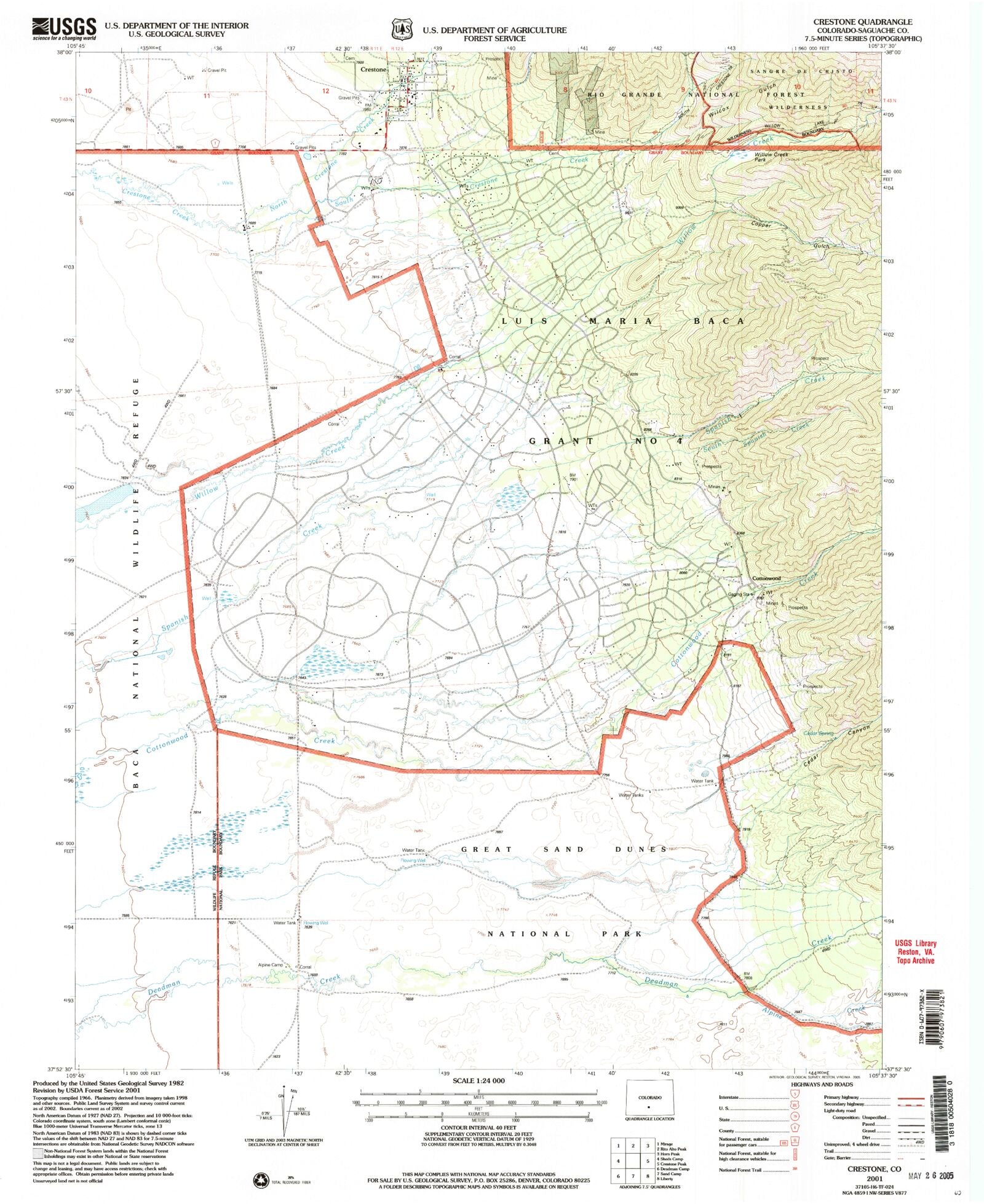 Classic USGS Crestone Colorado 7.5'x7.5' Topo Map – MyTopo Map Store