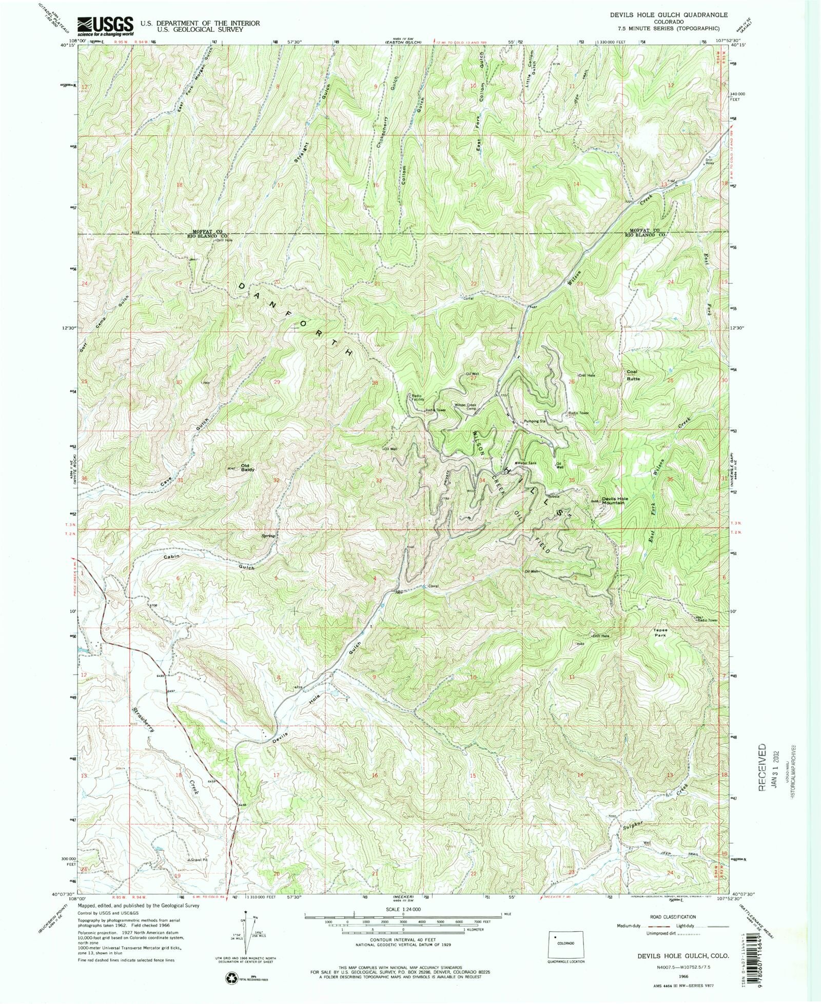 Classic USGS Devils Hole Gulch Colorado 7.5'x7.5' Topo Map – MyTopo Map ...