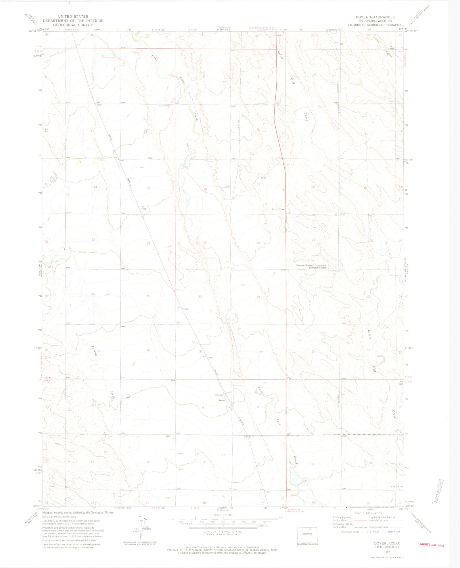Classic USGS Dover Colorado 7.5'x7.5' Topo Map – MyTopo Map Store