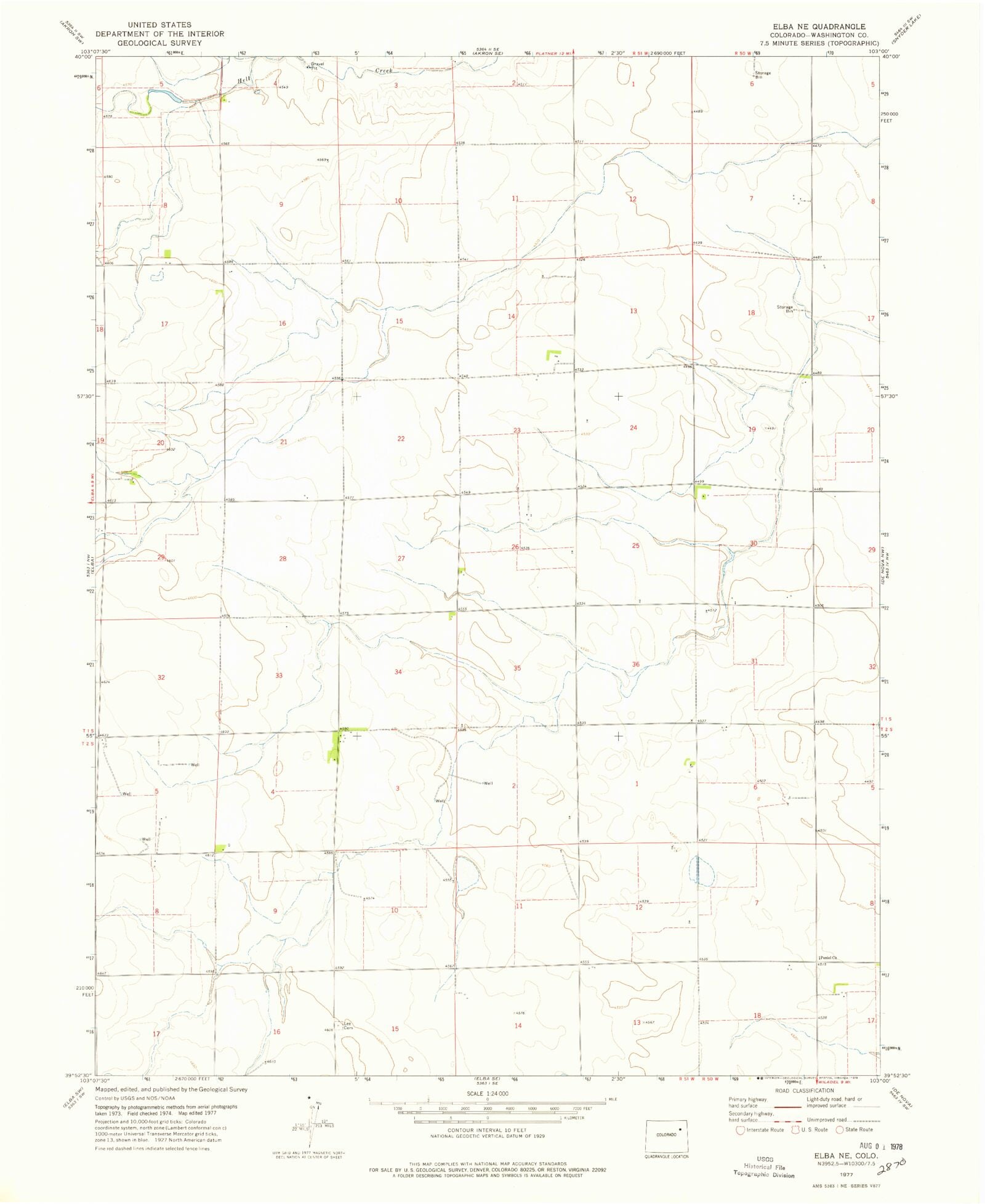 Classic USGS Elba NE Colorado 7.5'x7.5' Topo Map – MyTopo Map Store