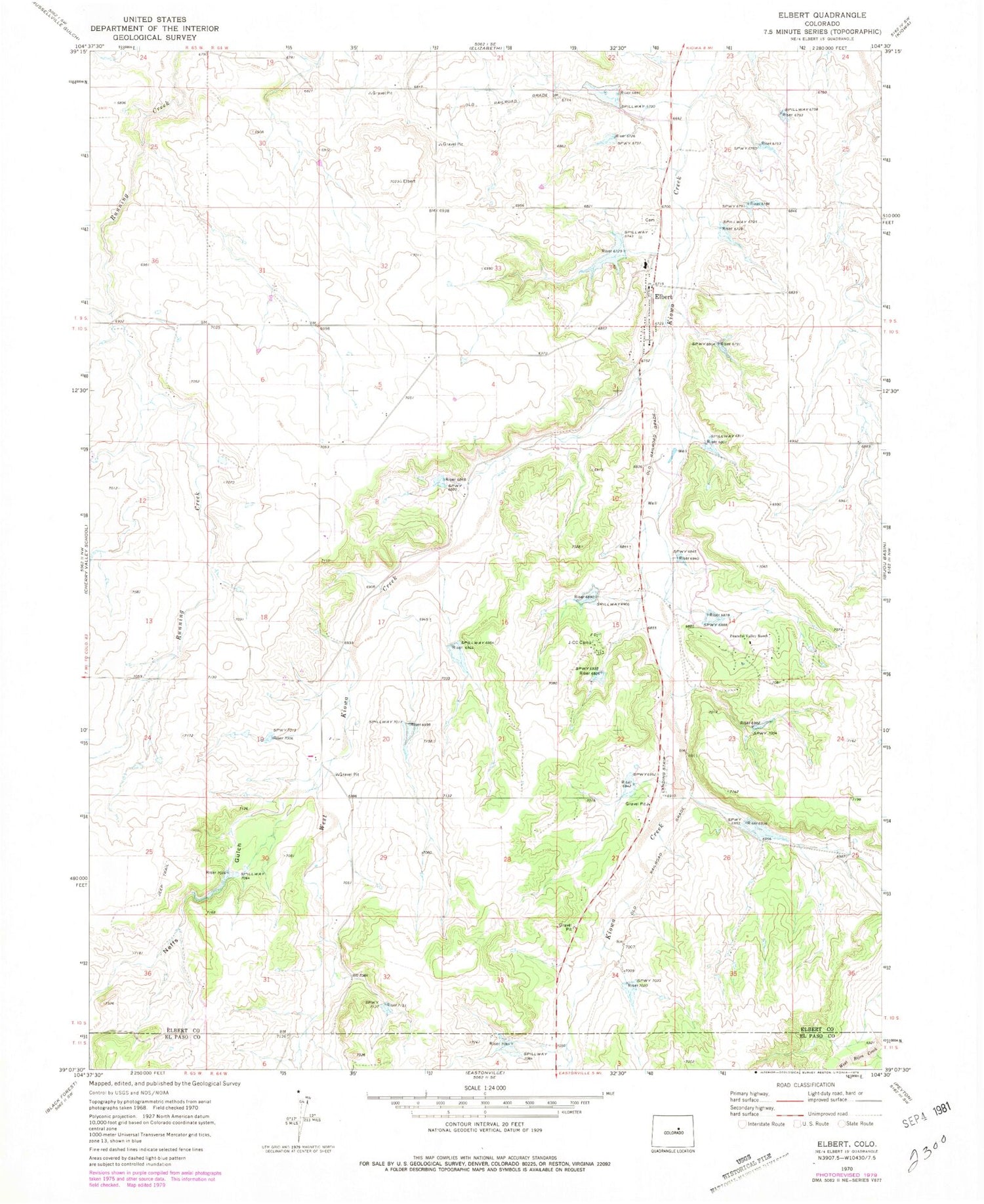 Classic USGS Elbert Colorado 7.5'x7.5' Topo Map – MyTopo Map Store