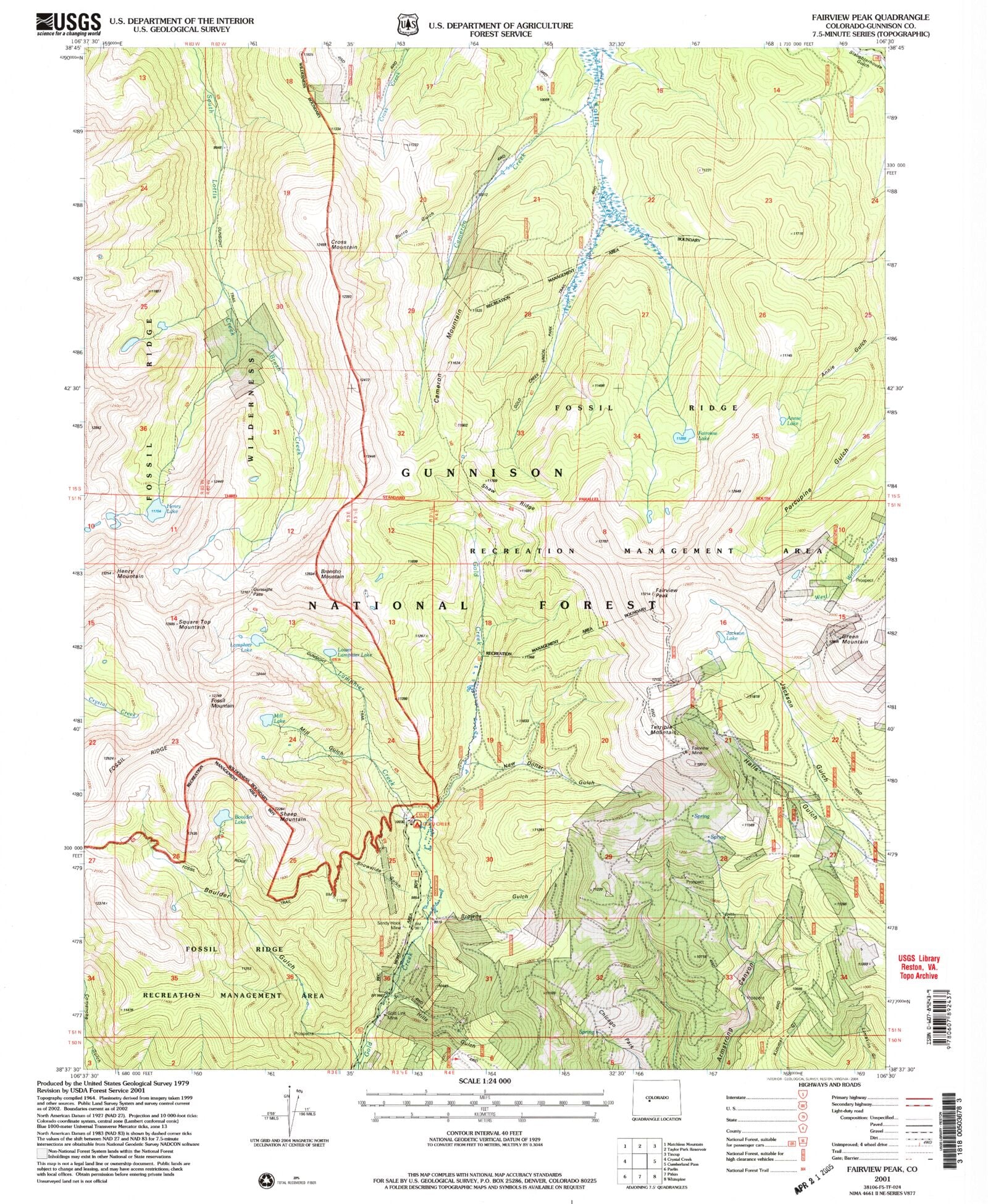 Classic USGS Fairview Peak Colorado 7.5'x7.5' Topo Map – MyTopo Map Store