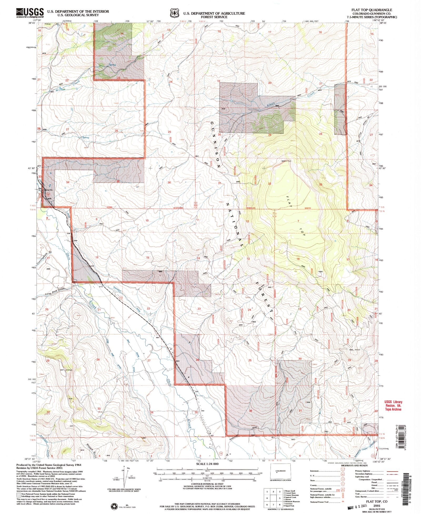 Classic USGS Flat Top Colorado 7.5'x7.5' Topo Map – MyTopo Map Store