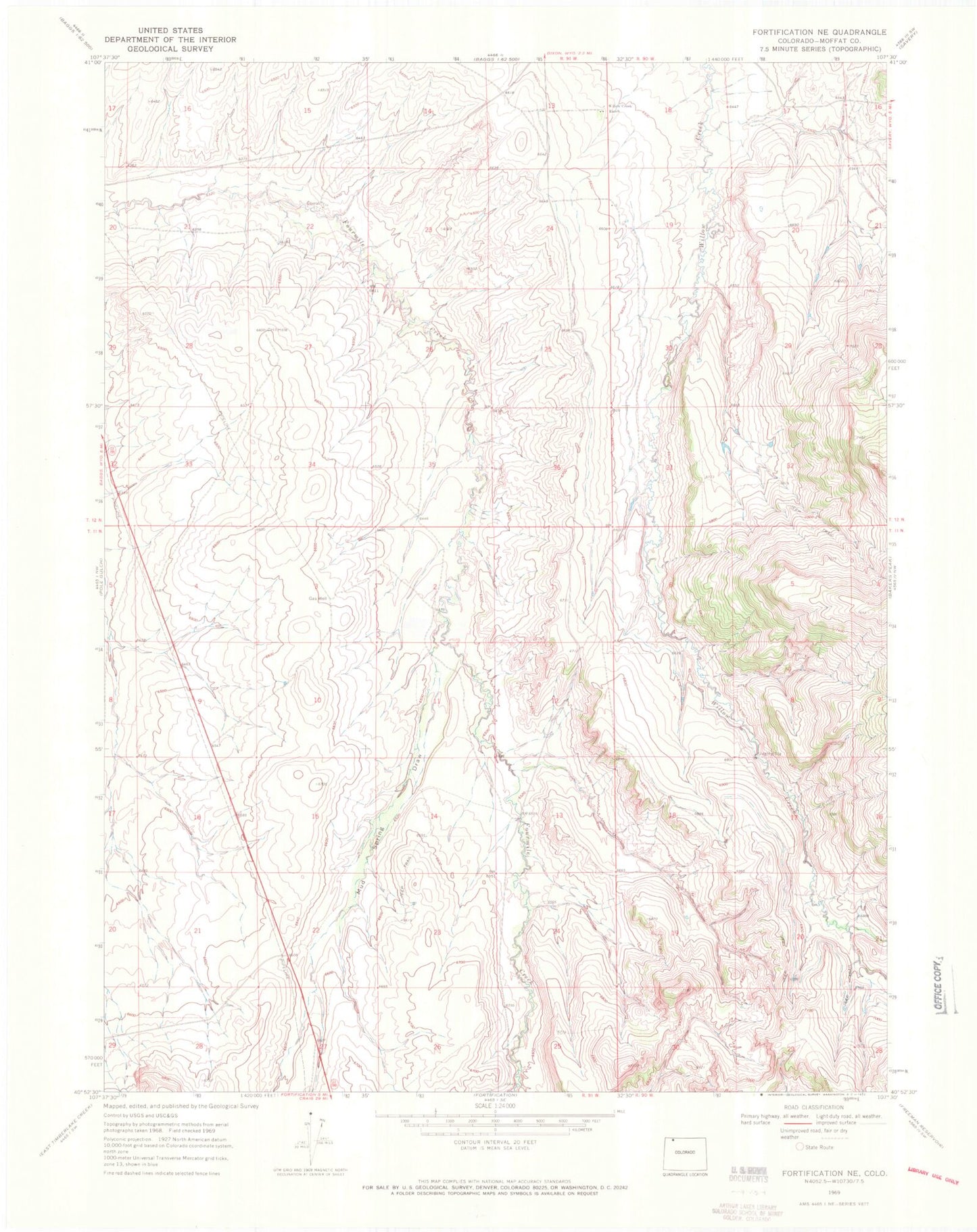 Classic USGS Fortification Colorado 7.5'x7.5' Topo Map – MyTopo Map Store