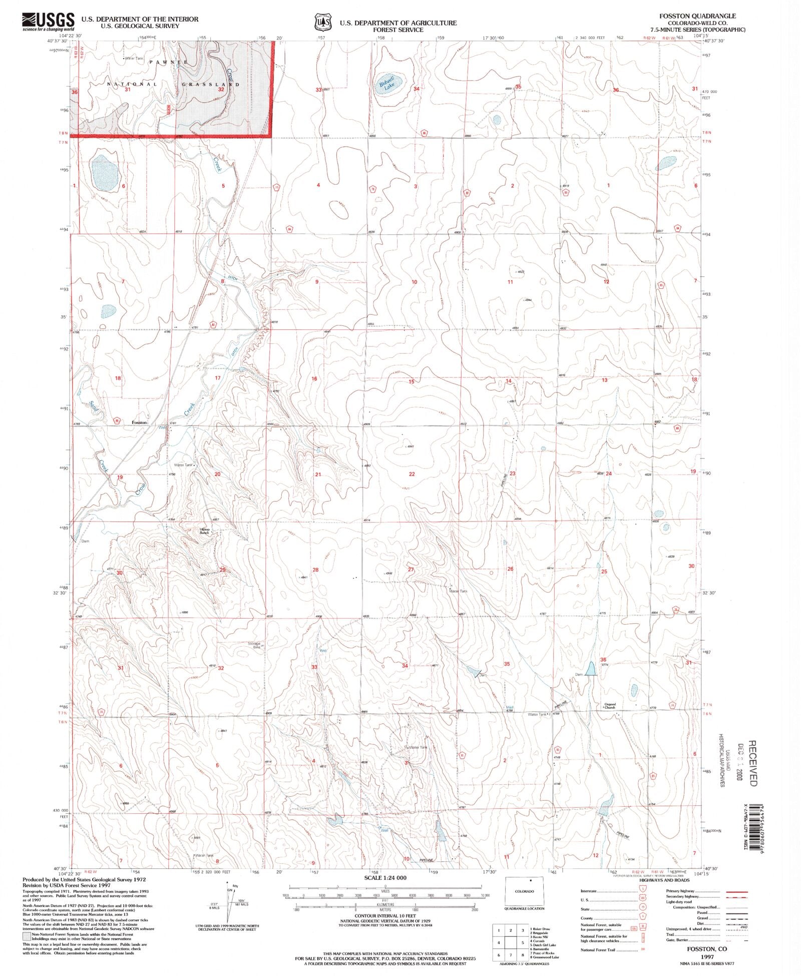 Classic USGS Fosston Colorado 7.5'x7.5' Topo Map – MyTopo Map Store