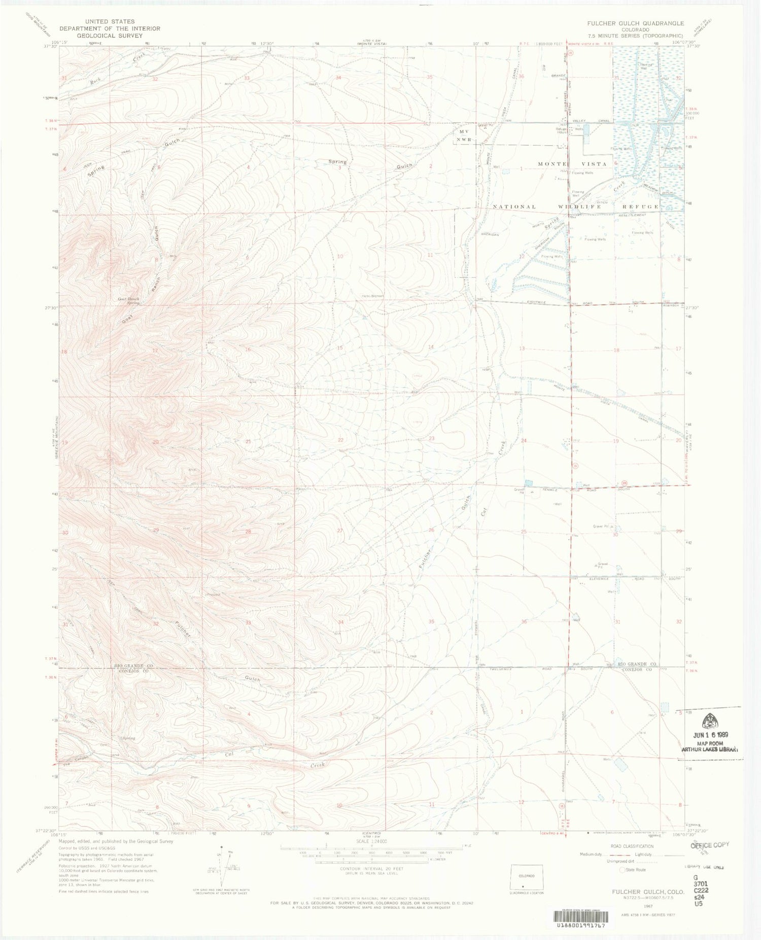 Classic USGS Fulcher Gulch Colorado 7.5'x7.5' Topo Map – MyTopo Map Store