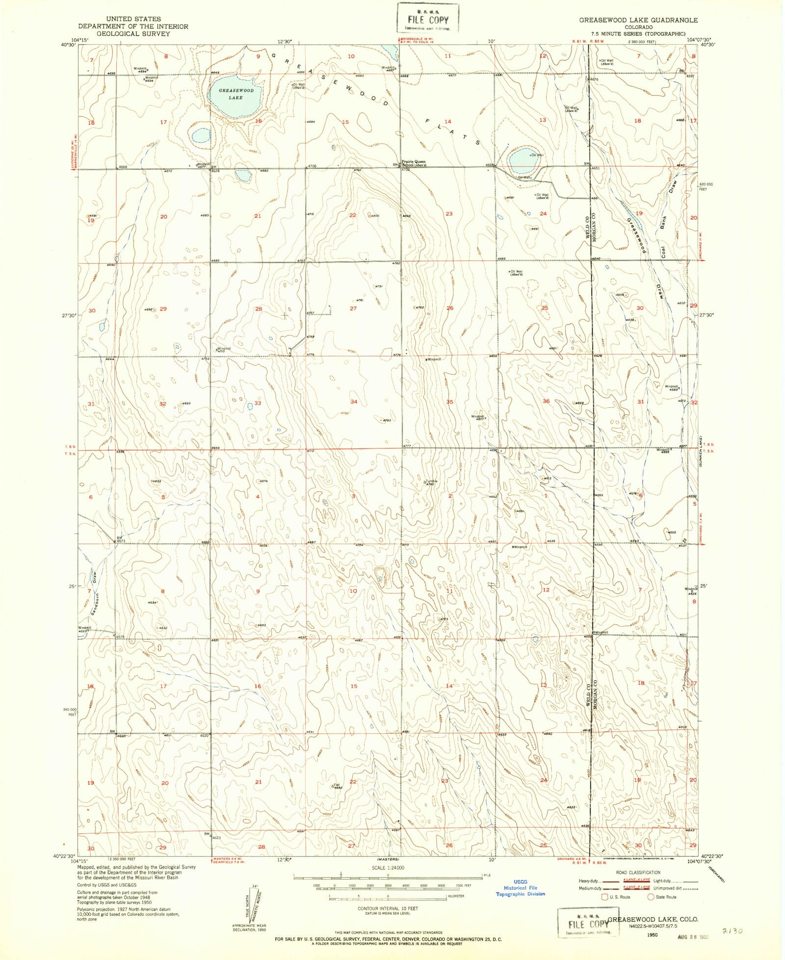 Classic USGS Greasewood Lake Colorado 7.5'x7.5' Topo Map – MyTopo Map Store