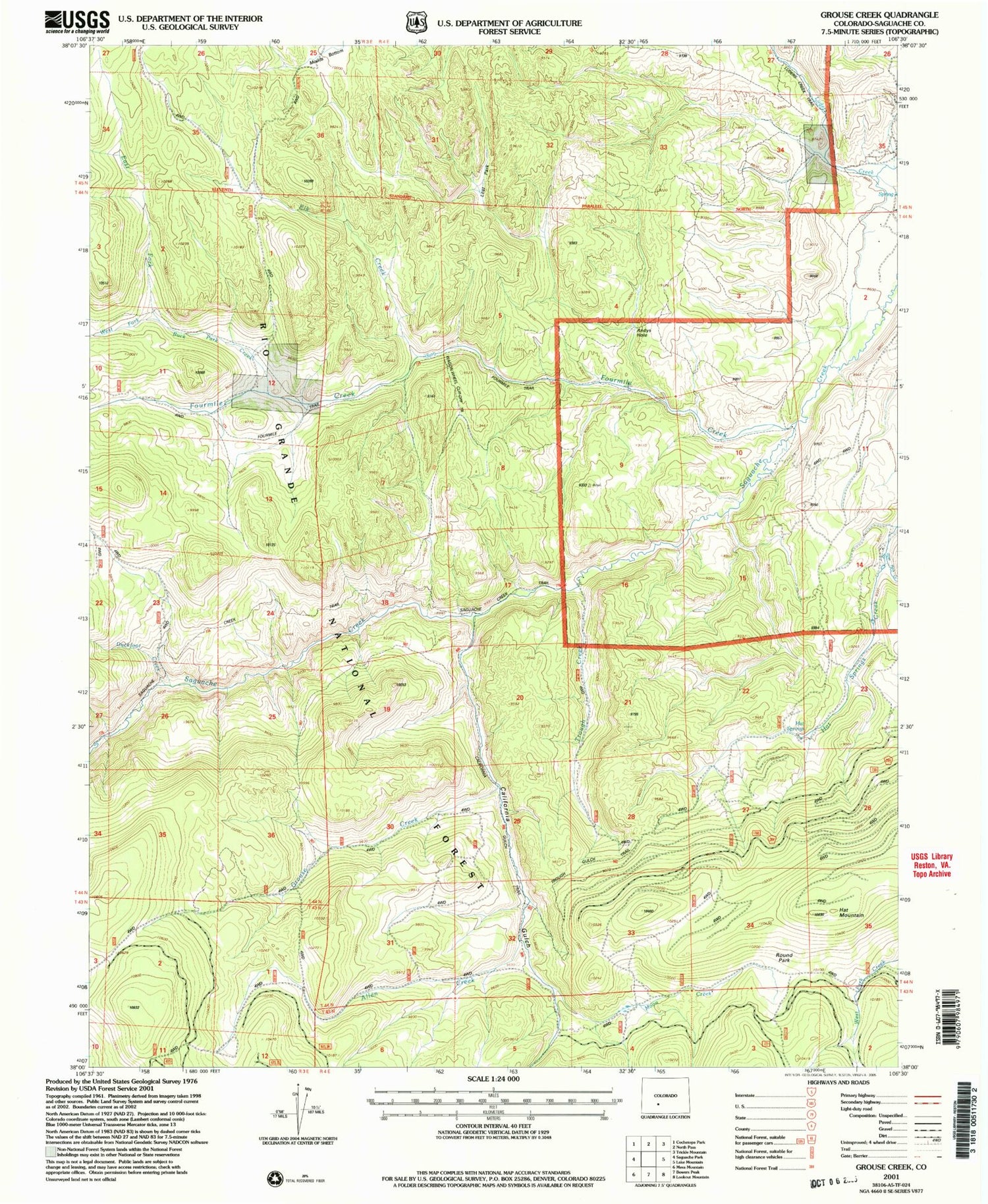 Classic USGS Grouse Creek Colorado 7.5'x7.5' Topo Map – MyTopo Map Store