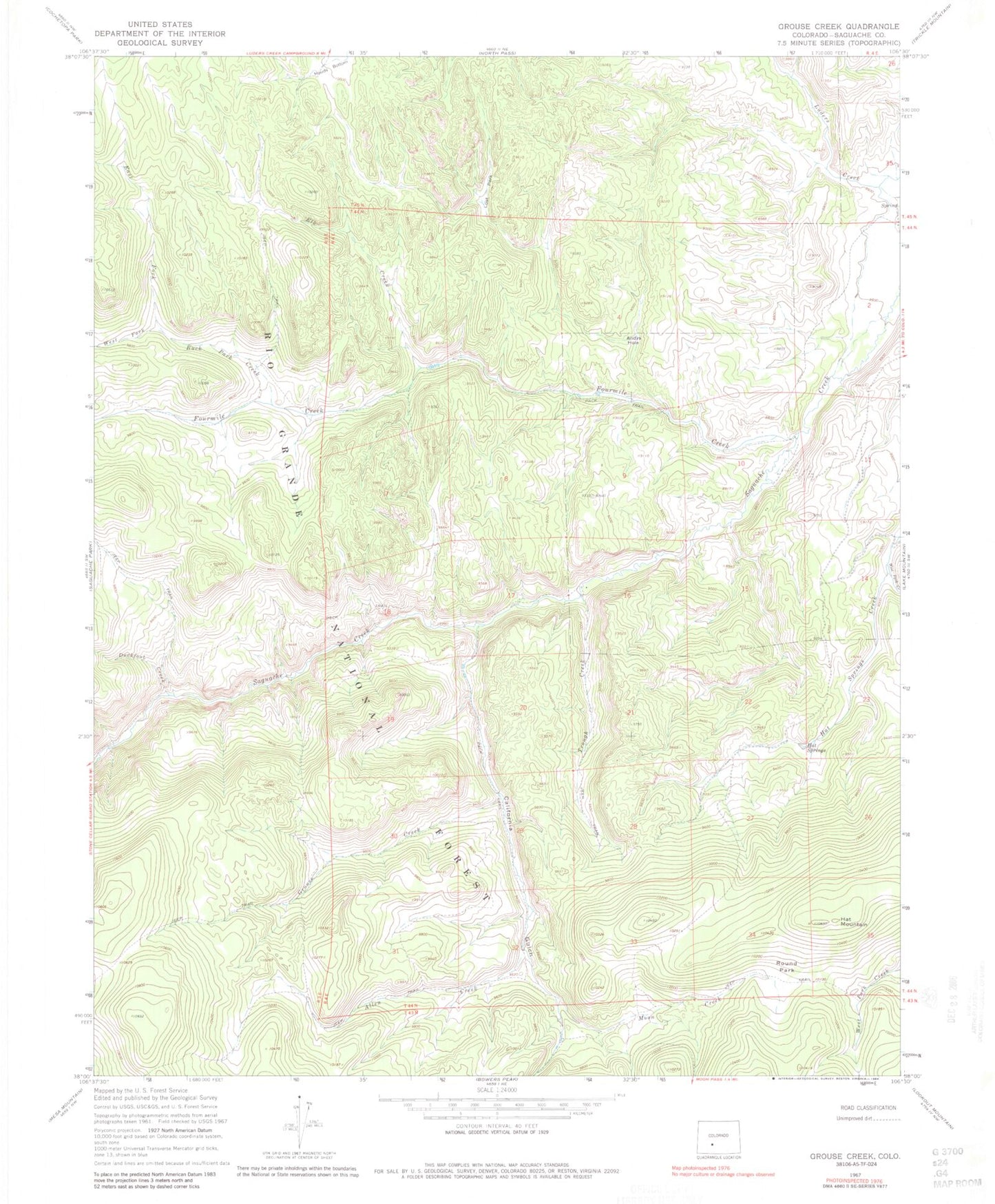 Classic USGS Grouse Creek Colorado 7.5'x7.5' Topo Map – MyTopo Map Store