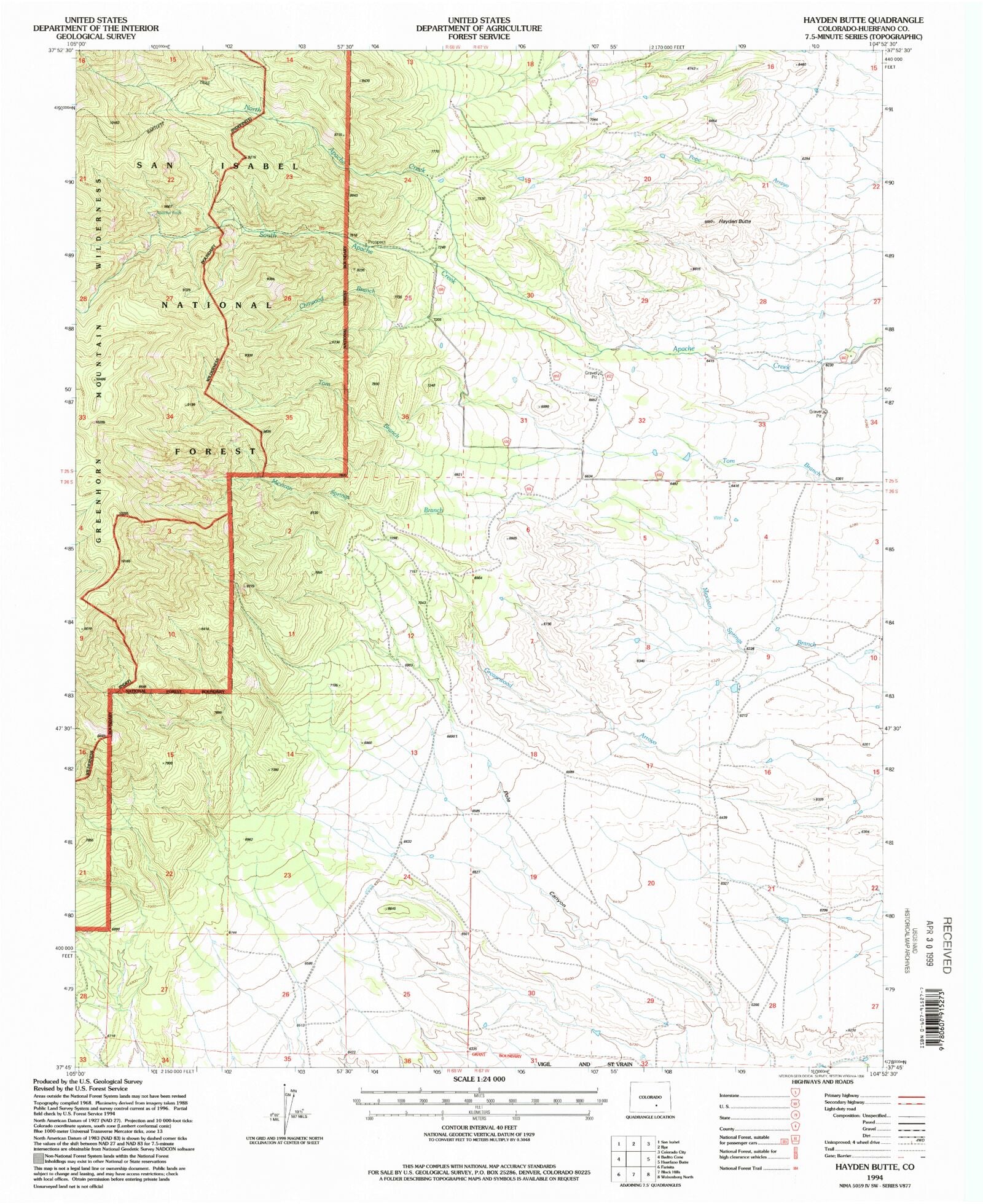 Classic USGS Hayden Butte Colorado 7.5'x7.5' Topo Map – MyTopo Map Store
