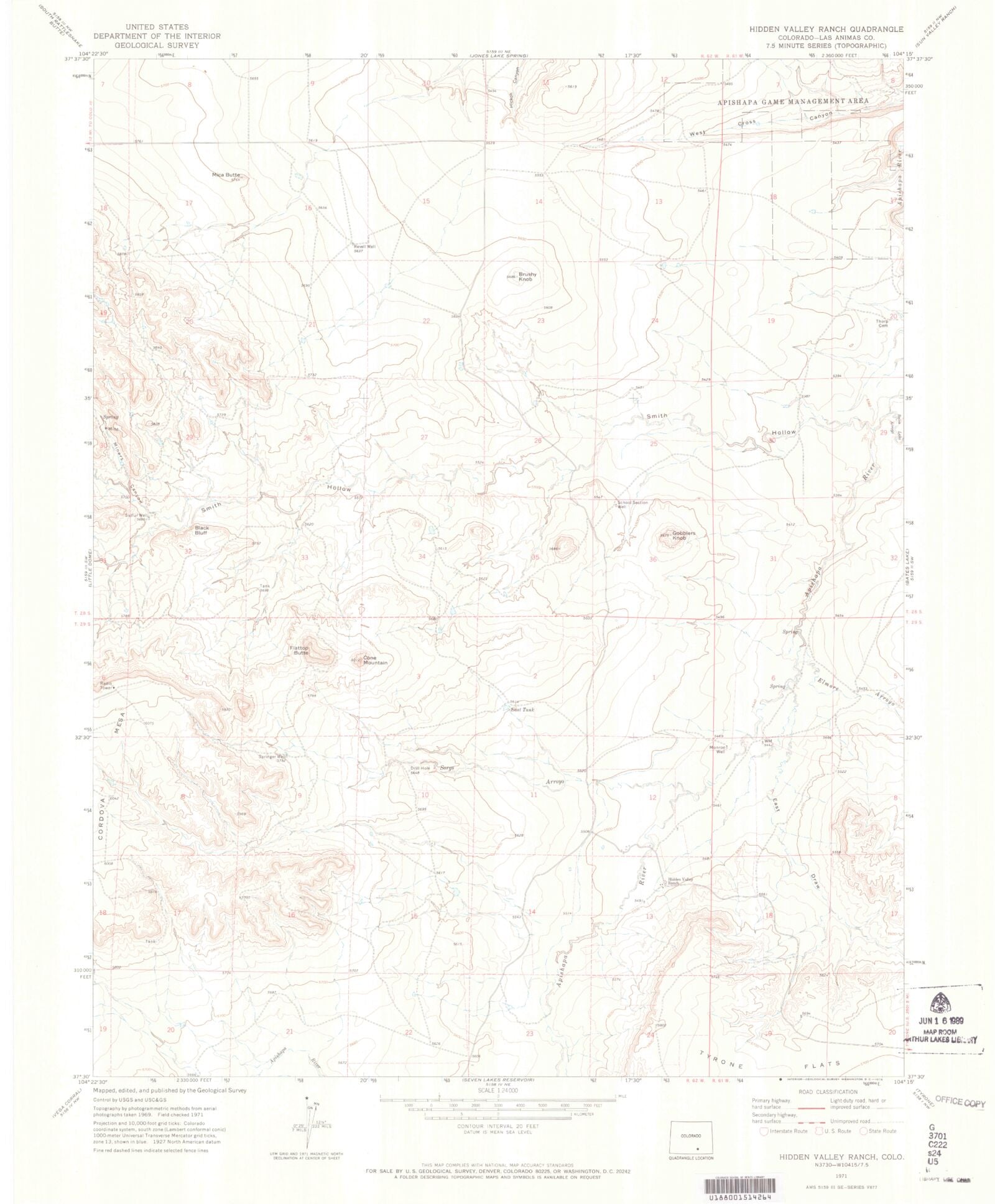 Classic USGS Hidden Valley Ranch Colorado 7.5'x7.5' Topo Map – MyTopo Map Store