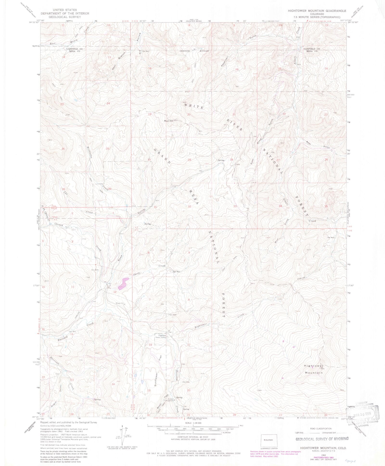 Classic USGS Hightower Mountain Colorado 7.5'x7.5' Topo Map – MyTopo ...