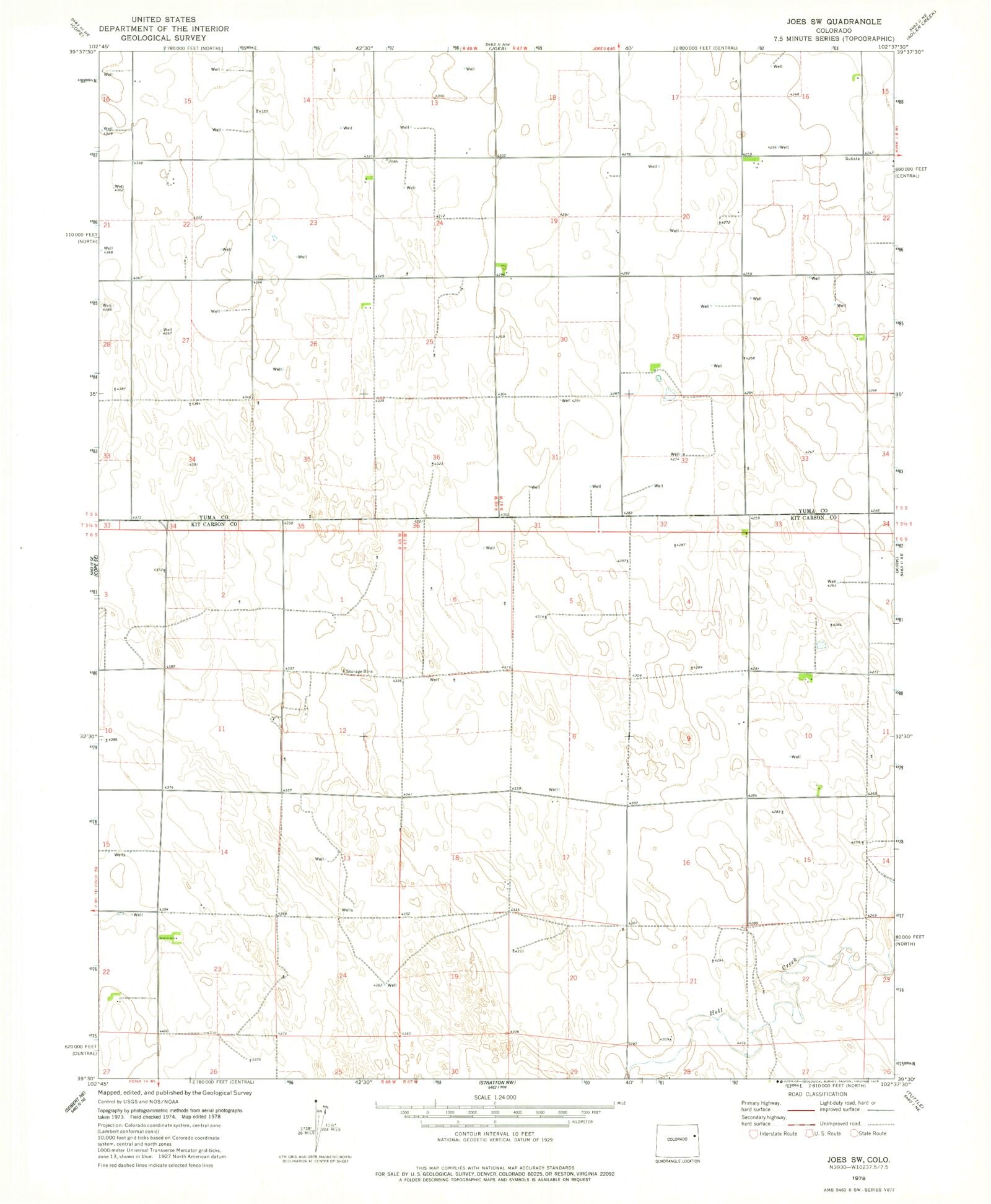 Classic USGS Joes SW Colorado 7.5'x7.5' Topo Map – MyTopo Map Store
