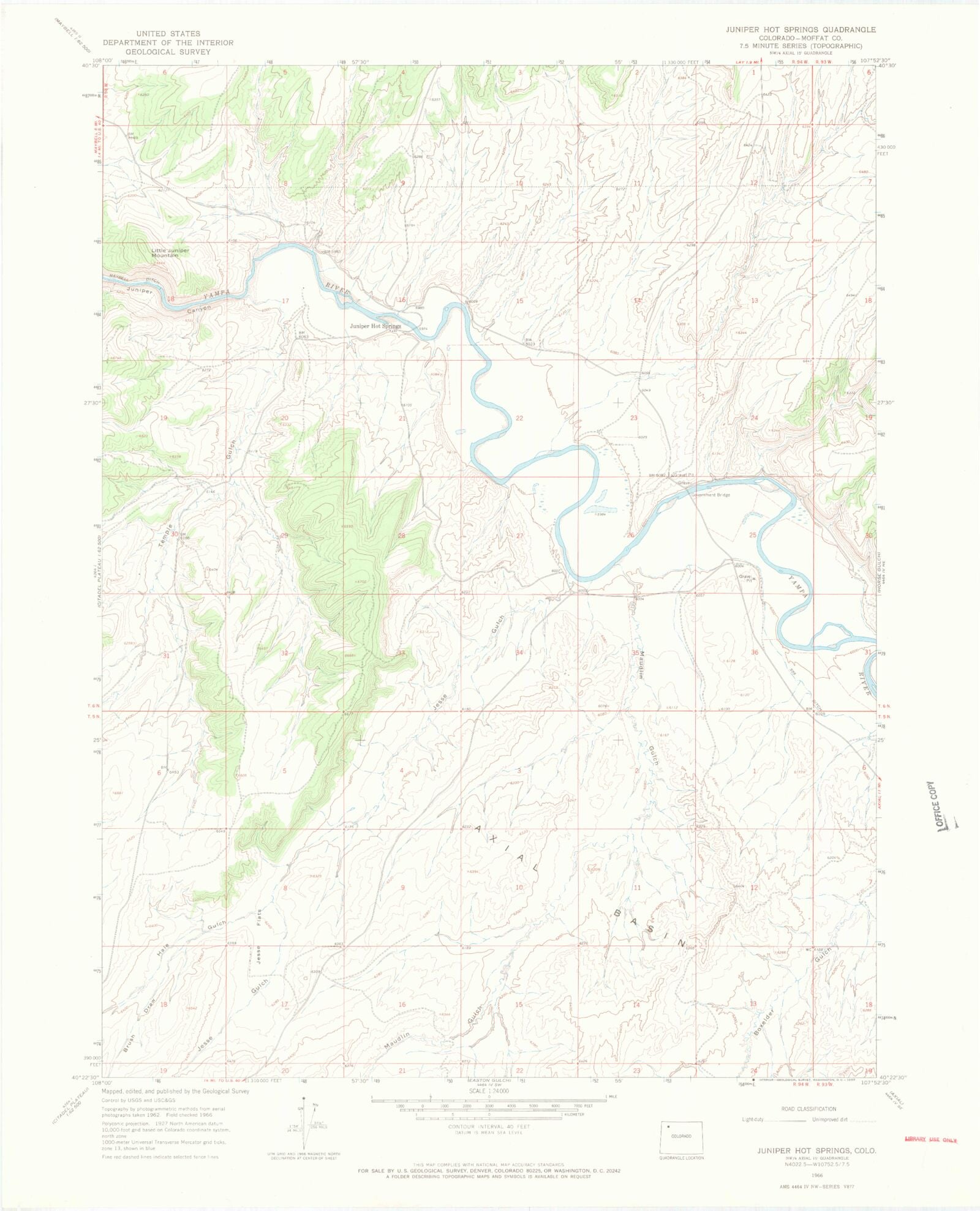 Classic USGS Juniper Hot Springs Colorado 7.5'x7.5' Topo Map – MyTopo ...