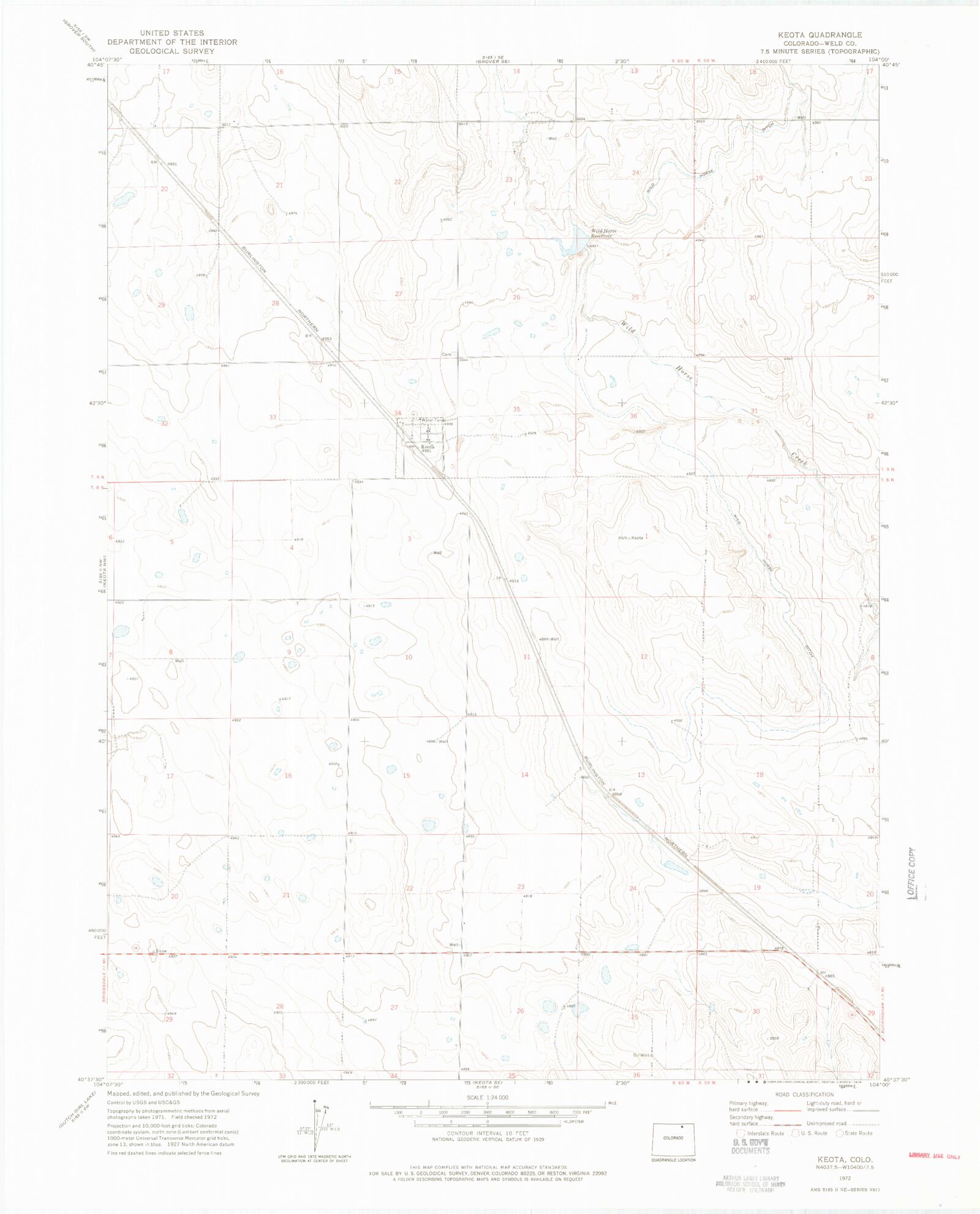 Classic USGS Keota Colorado 7.5'x7.5' Topo Map – MyTopo Map Store