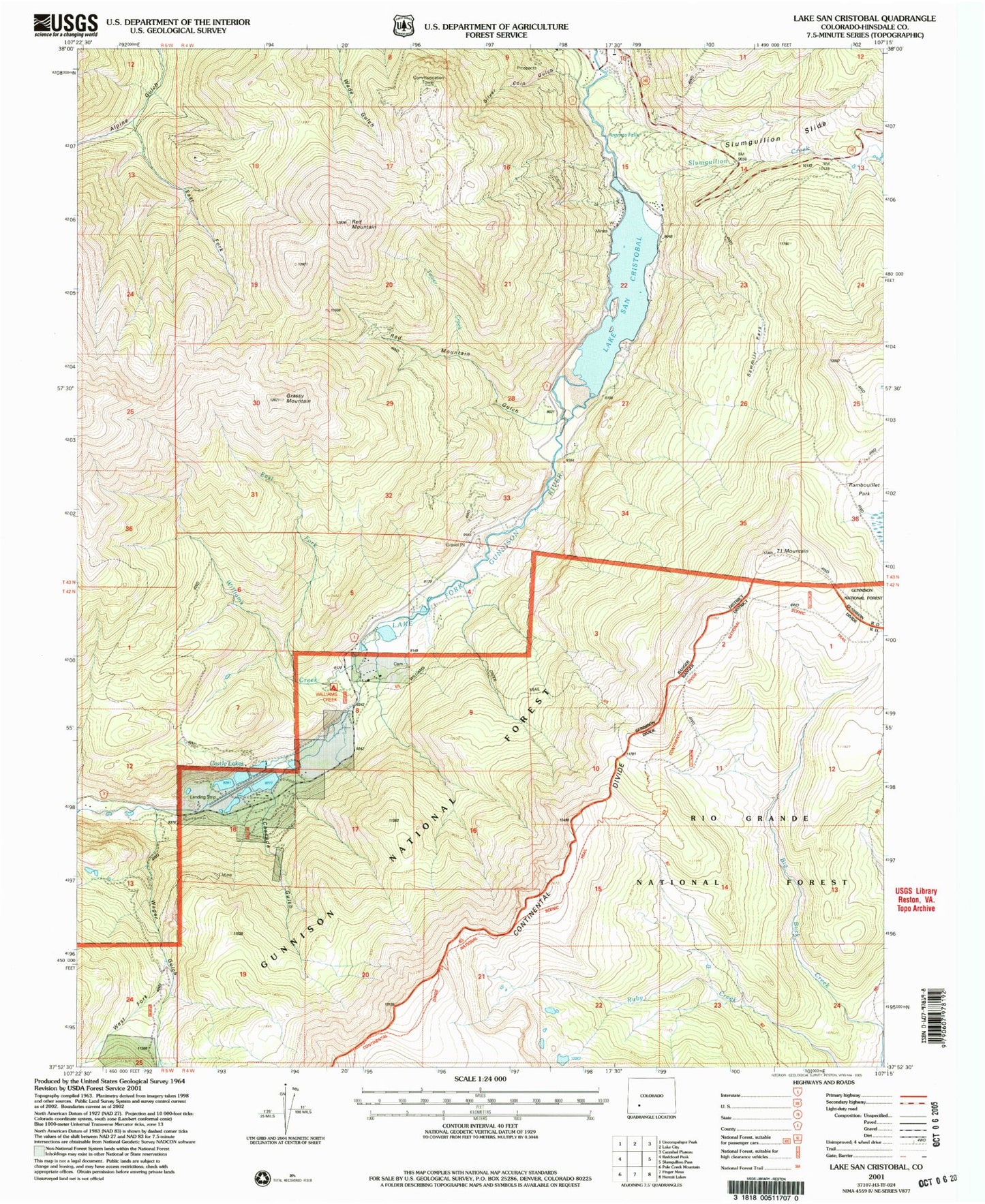 Classic USGS Lake San Cristobal Colorado 7.5'x7.5' Topo Map – MyTopo ...