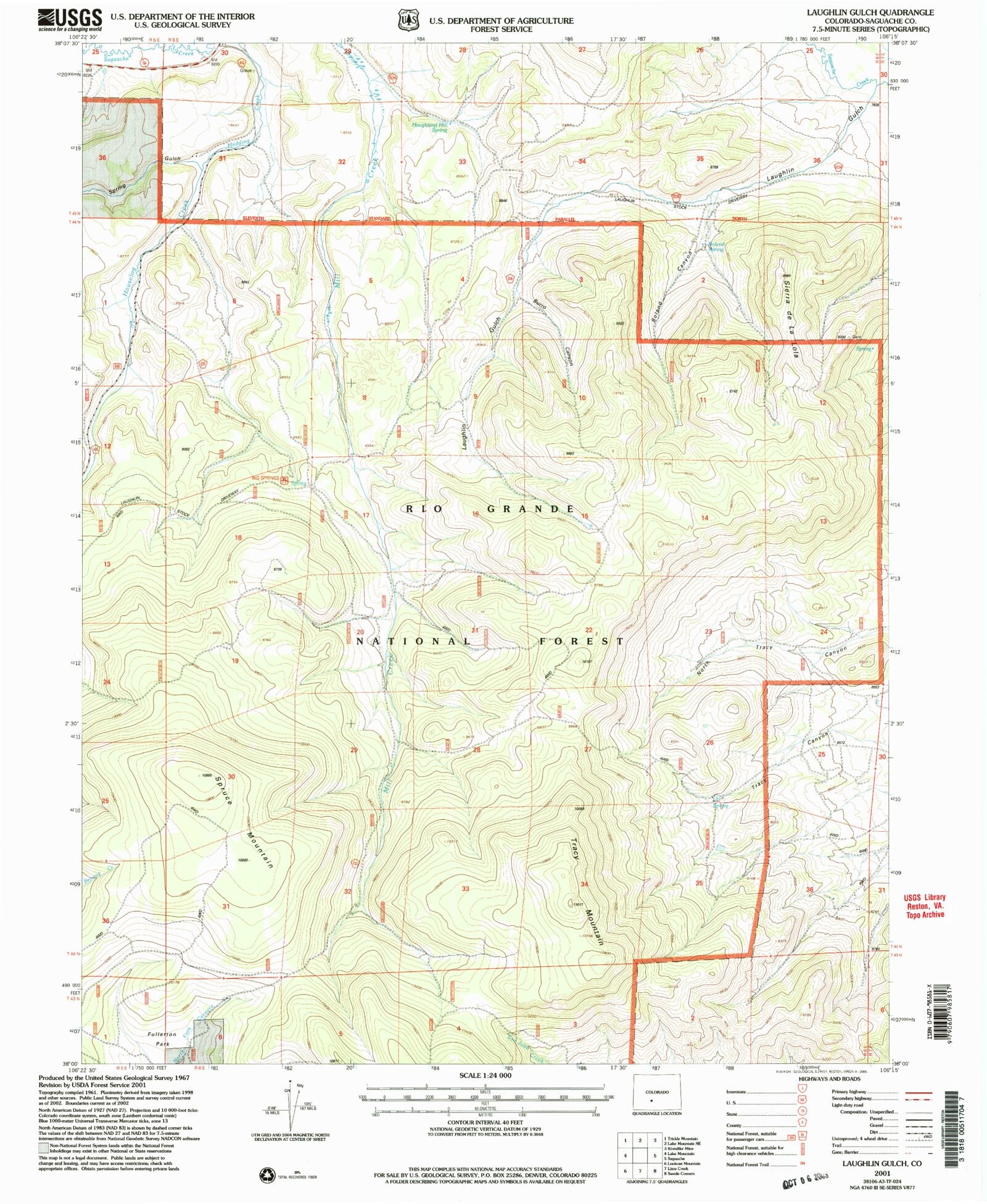Classic USGS Laughlin Gulch Colorado 7.5'x7.5' Topo Map – MyTopo Map Store