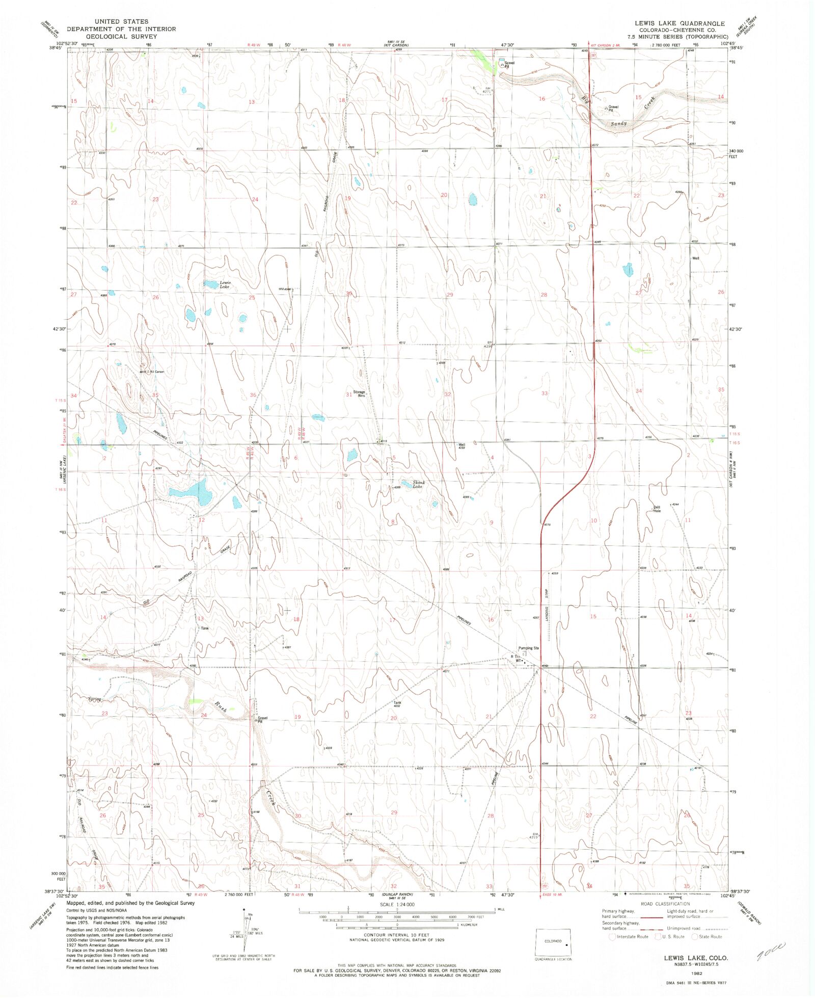 Classic USGS Lewis Lake Colorado 7.5'x7.5' Topo Map – MyTopo Map Store