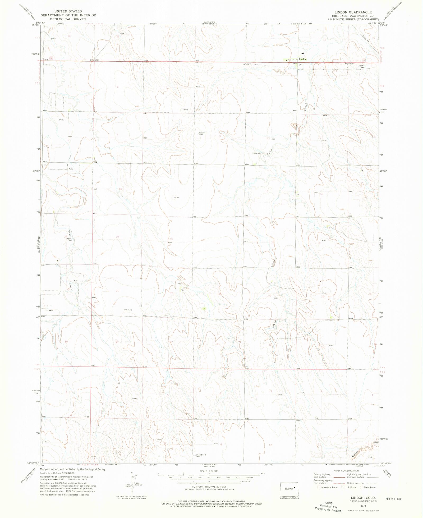 Classic USGS Lindon Colorado 7.5'x7.5' Topo Map – MyTopo Map Store