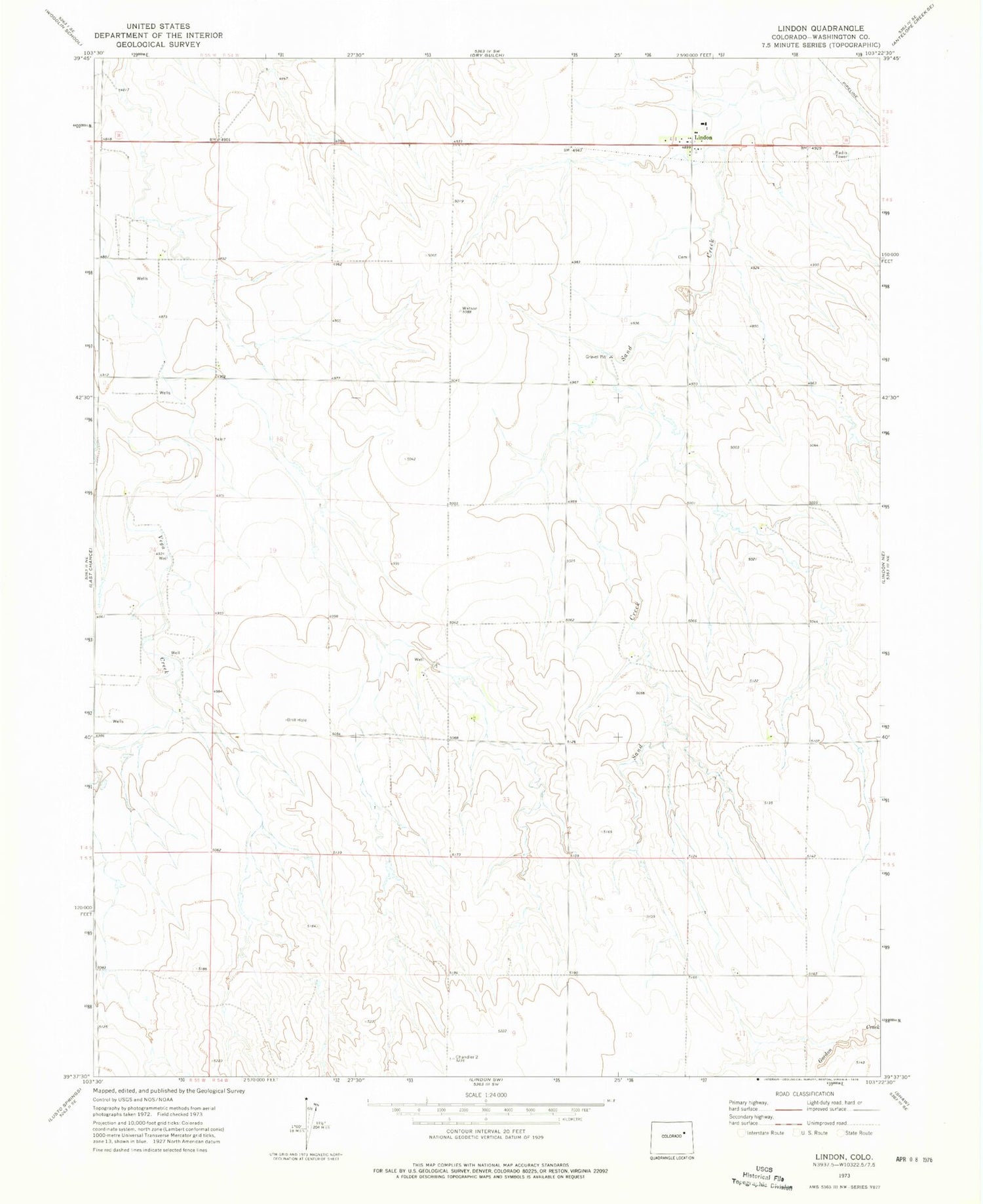 Classic USGS Lindon Colorado 7.5'x7.5' Topo Map – MyTopo Map Store