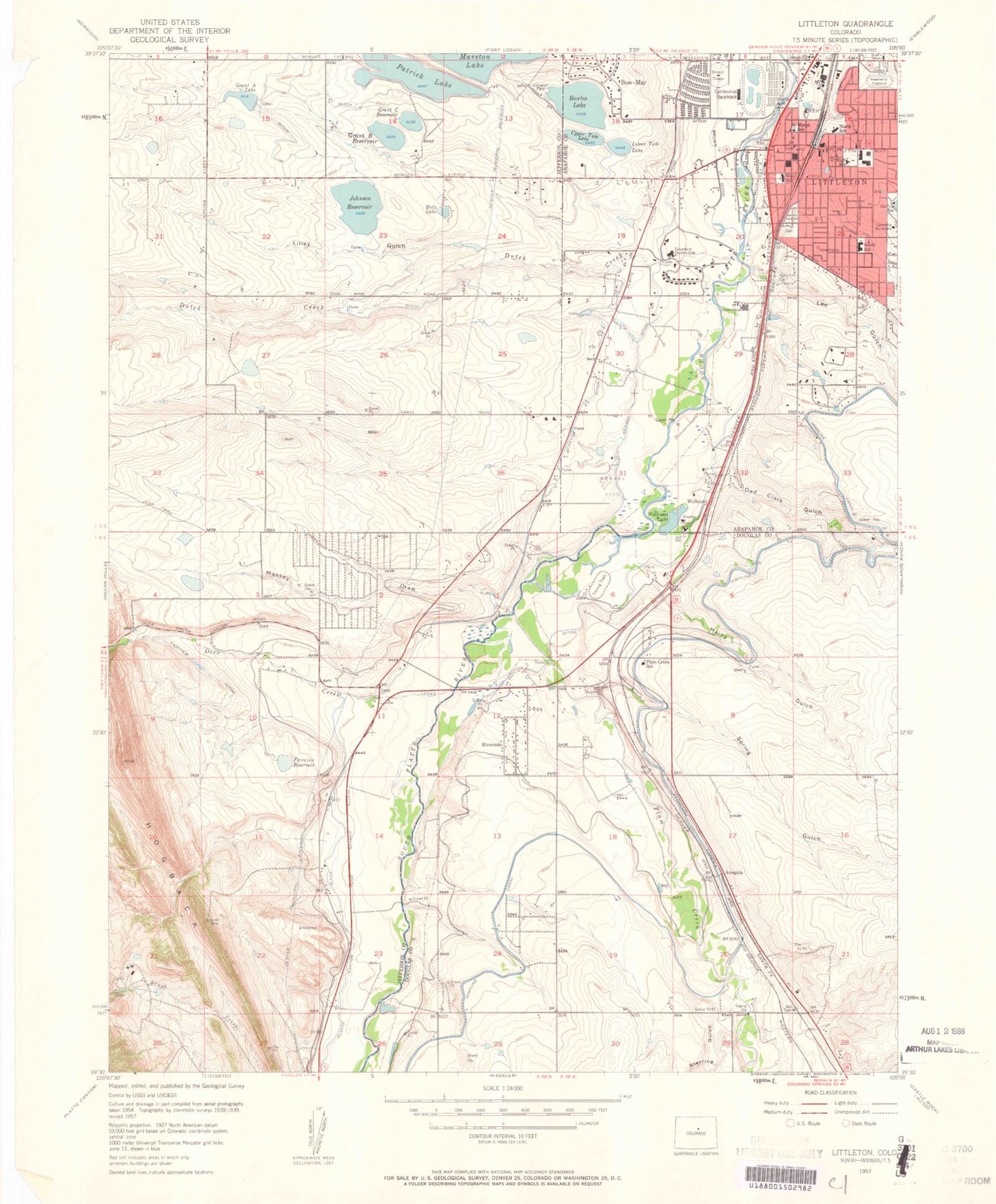 Classic USGS Littleton Colorado 7.5'x7.5' Topo Map – MyTopo Map Store