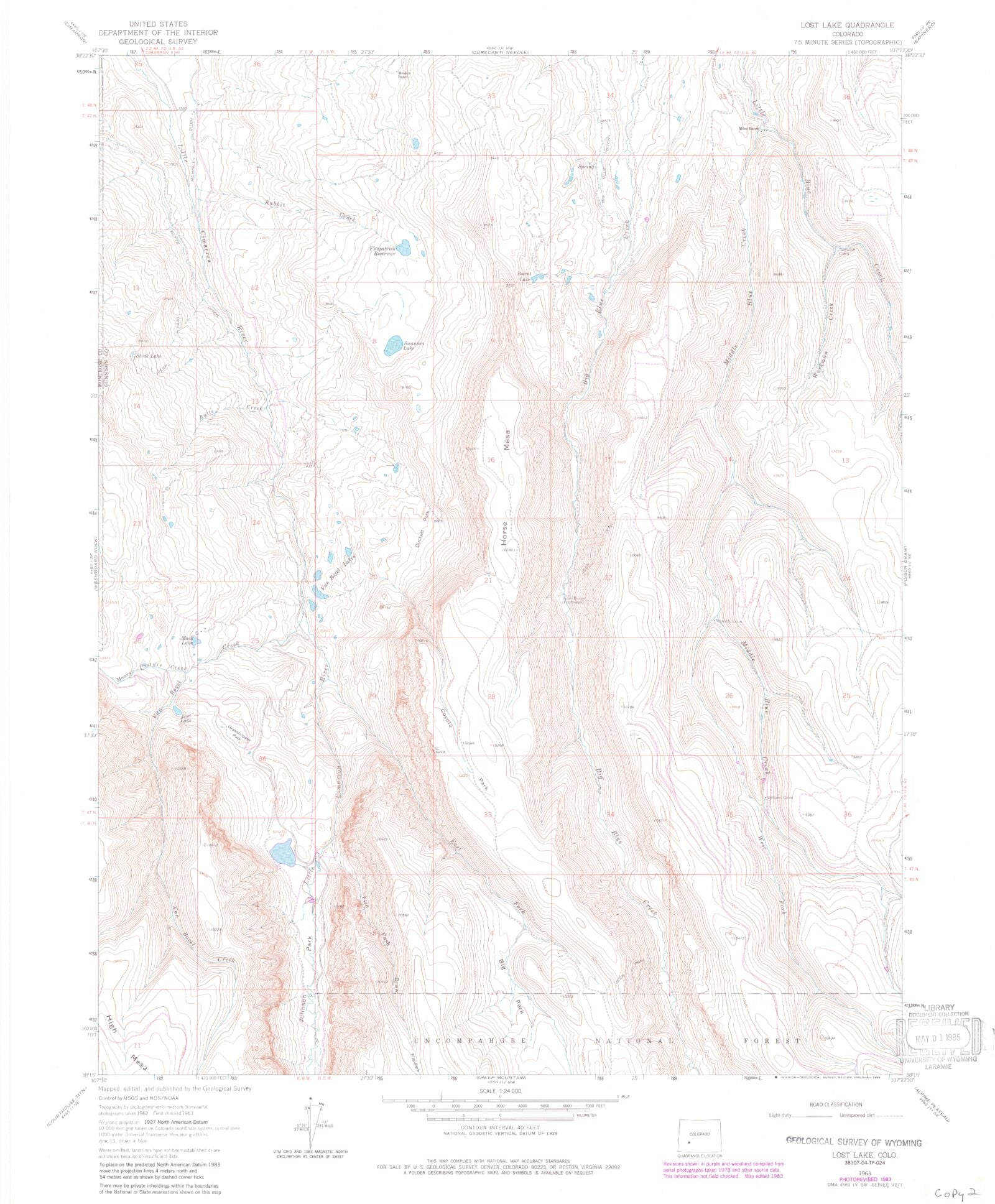 Classic USGS Lost Lake Colorado 7.5'x7.5' Topo Map – MyTopo Map Store