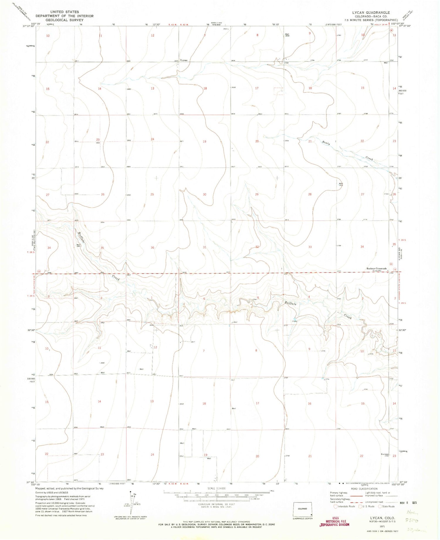 Classic USGS Lycan Colorado 7.5'x7.5' Topo Map – MyTopo Map Store