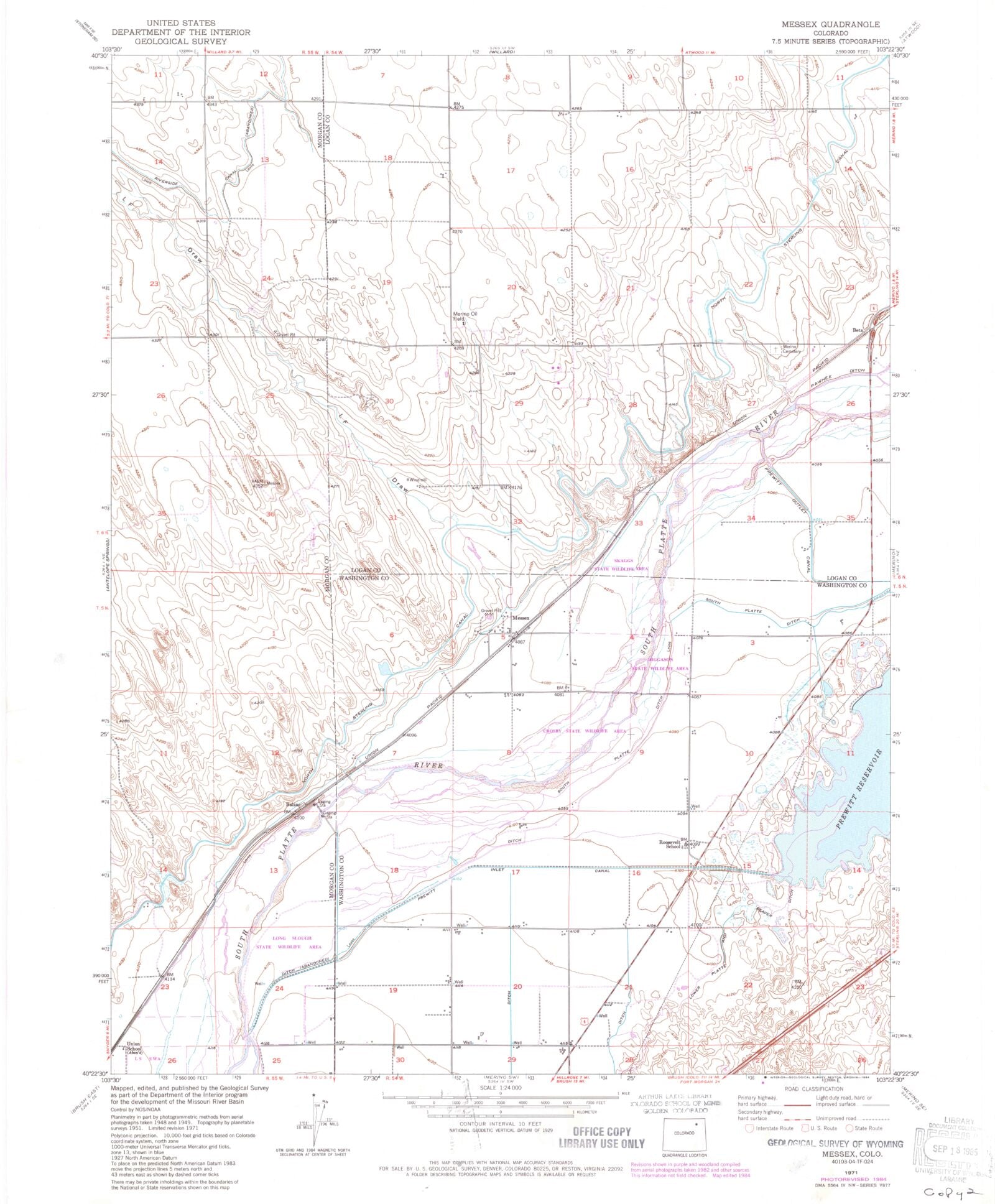 Classic USGS Messex Colorado 7.5'x7.5' Topo Map – MyTopo Map Store