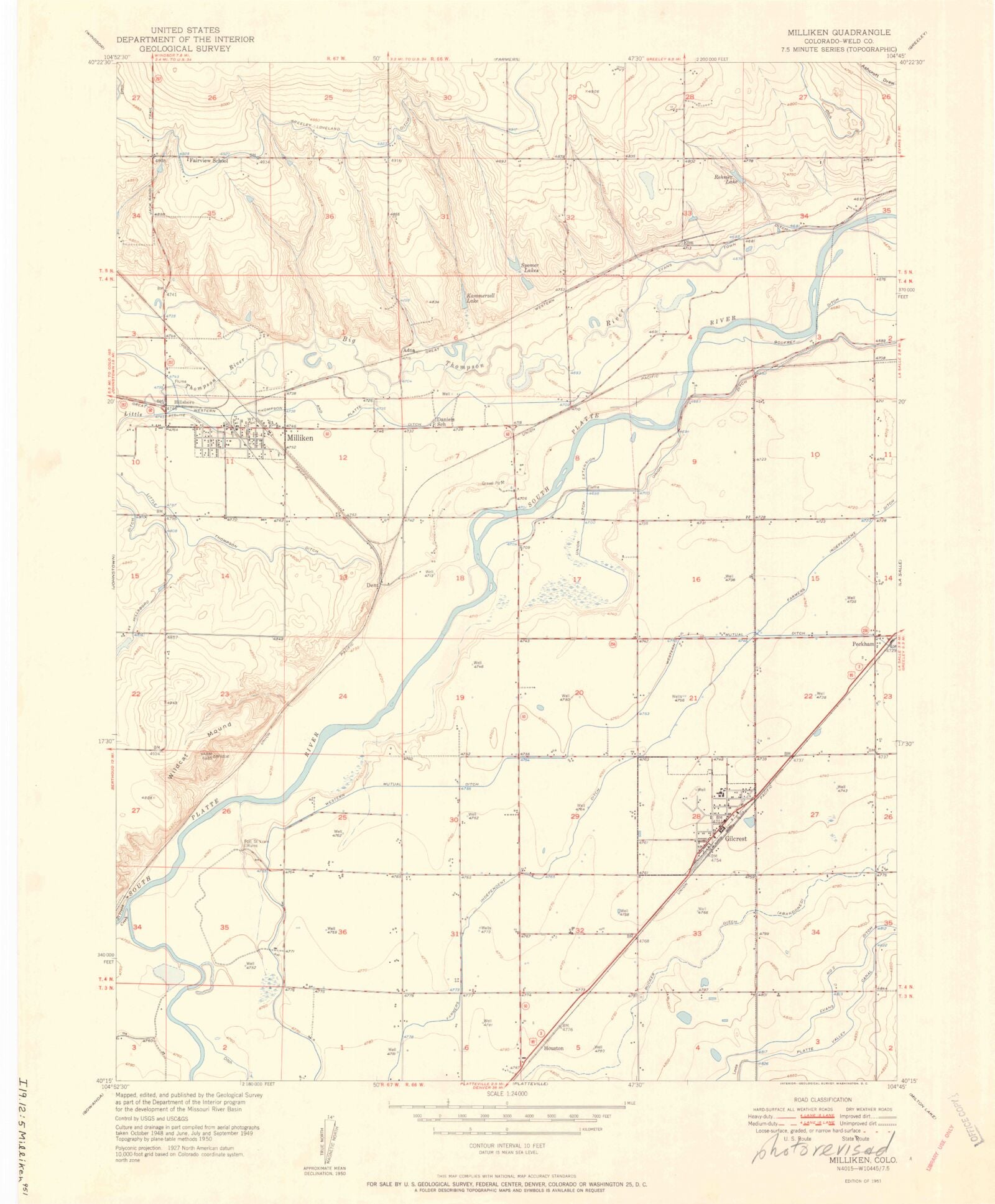 Classic USGS Milliken Colorado 7.5'x7.5' Topo Map – MyTopo Map Store