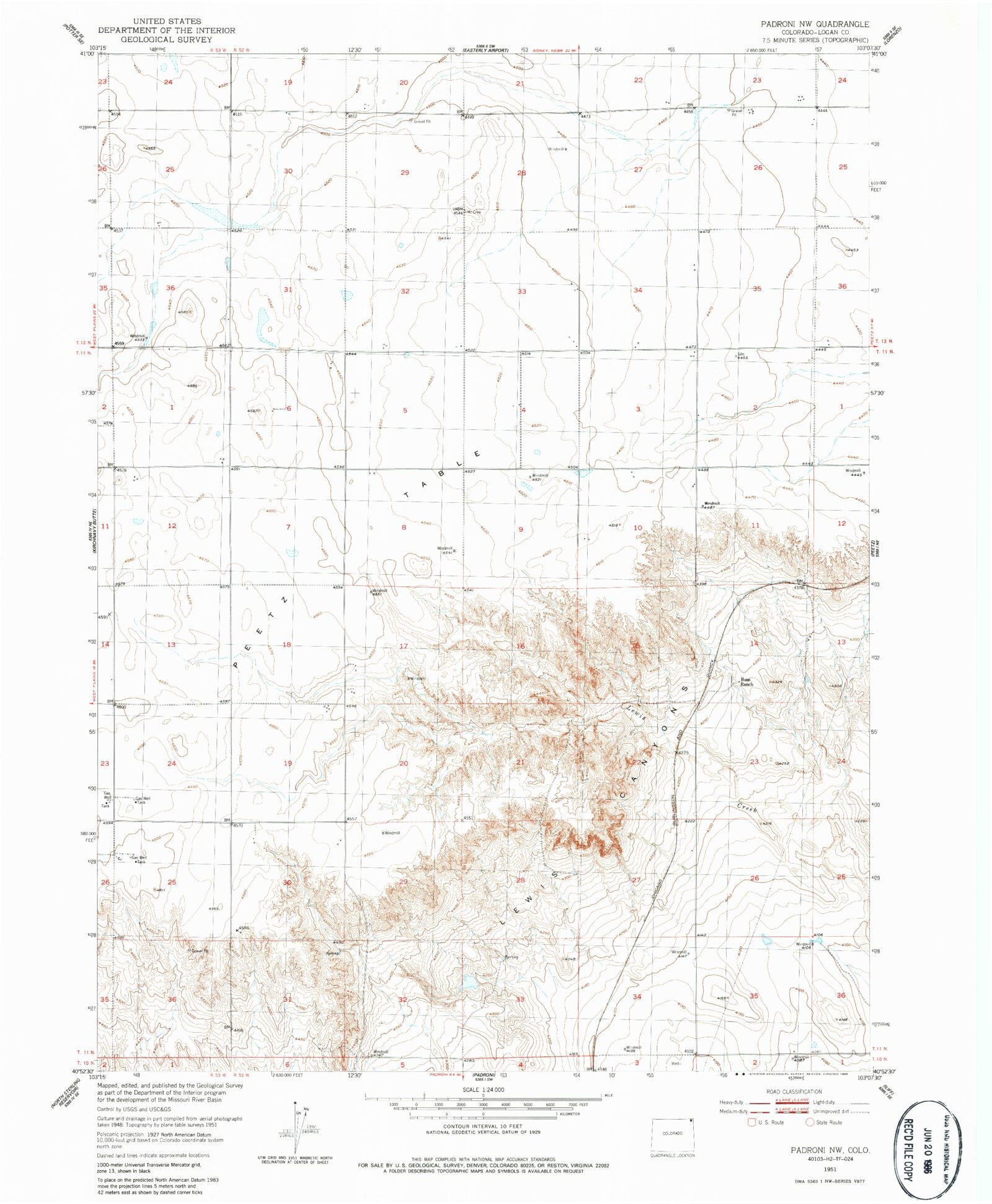 Classic USGS Padroni NW Colorado 7.5'x7.5' Topo Map – MyTopo Map Store