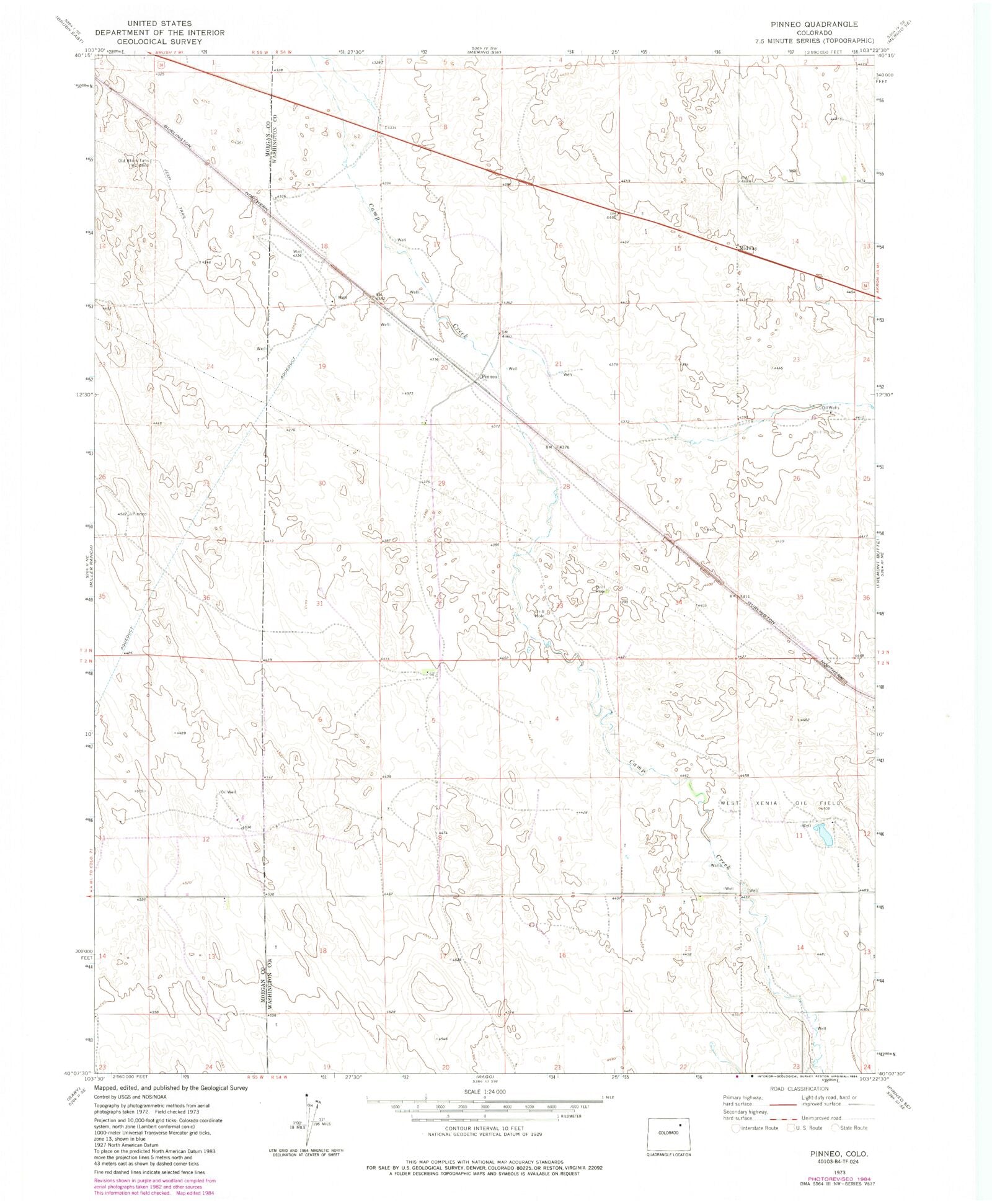 Classic USGS Pinneo Colorado 7.5'x7.5' Topo Map – MyTopo Map Store