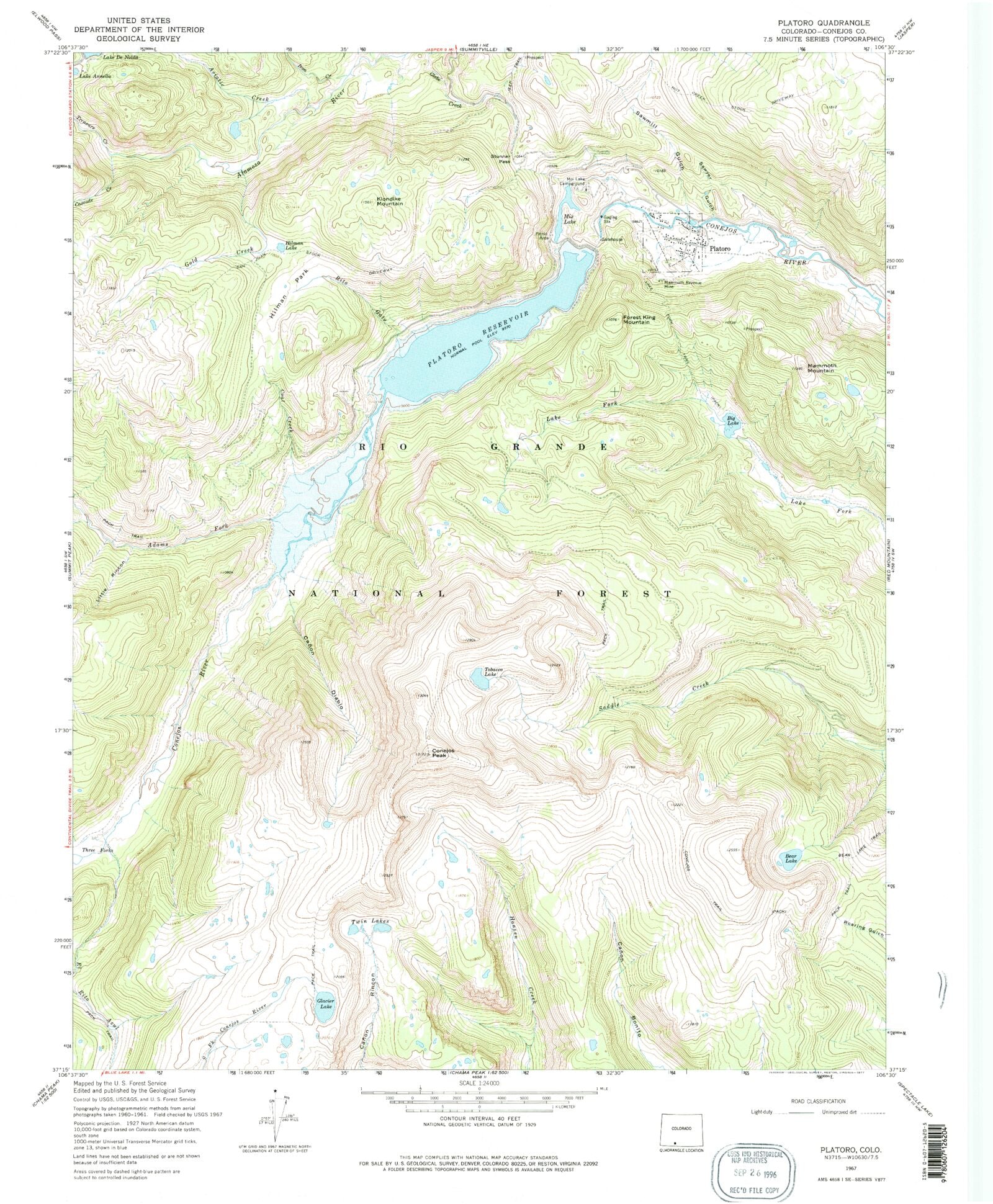 USGS Classic Platoro Colorado 7.5'x7.5' Topo Map – MyTopo Map Store