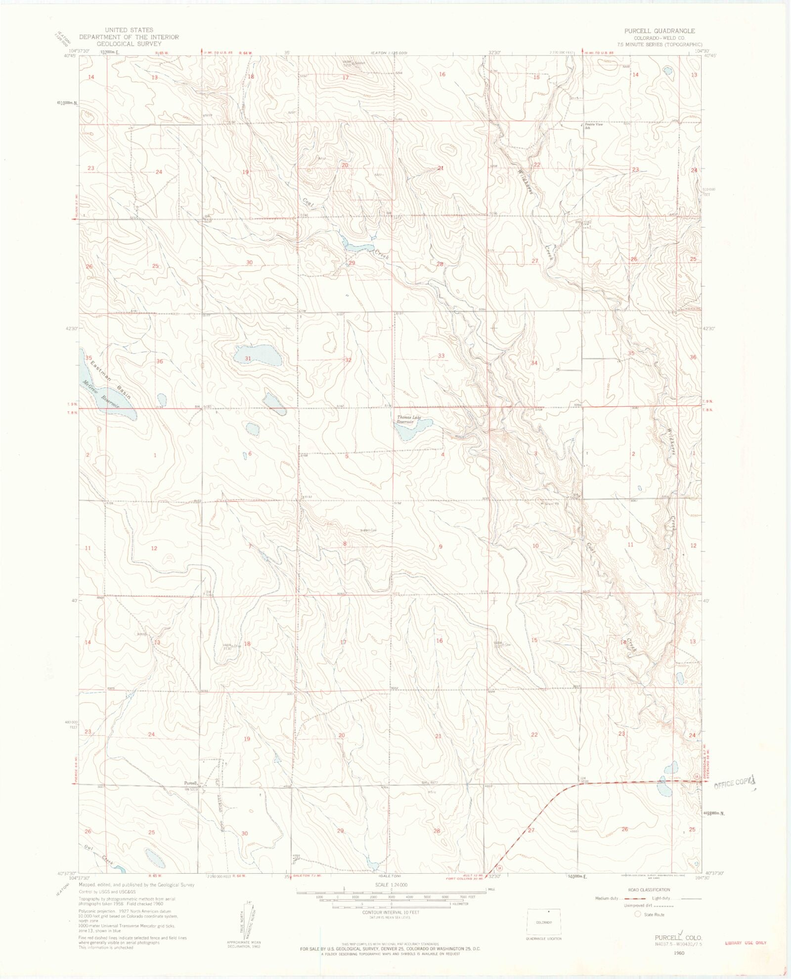 Classic USGS Purcell Colorado 7.5'x7.5' Topo Map – MyTopo Map Store