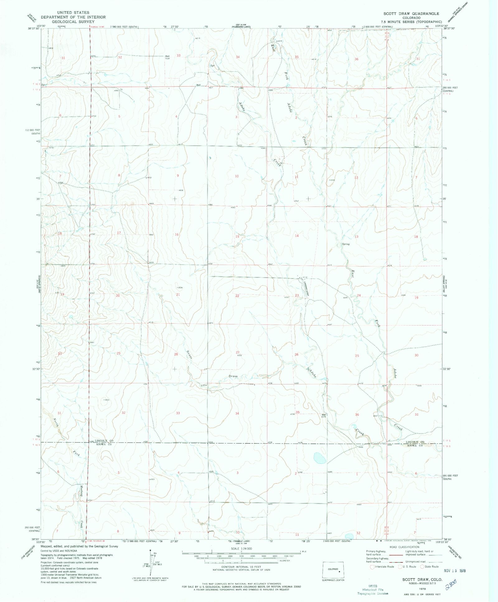 Classic USGS Scott Draw Colorado 7.5'x7.5' Topo Map – MyTopo Map Store