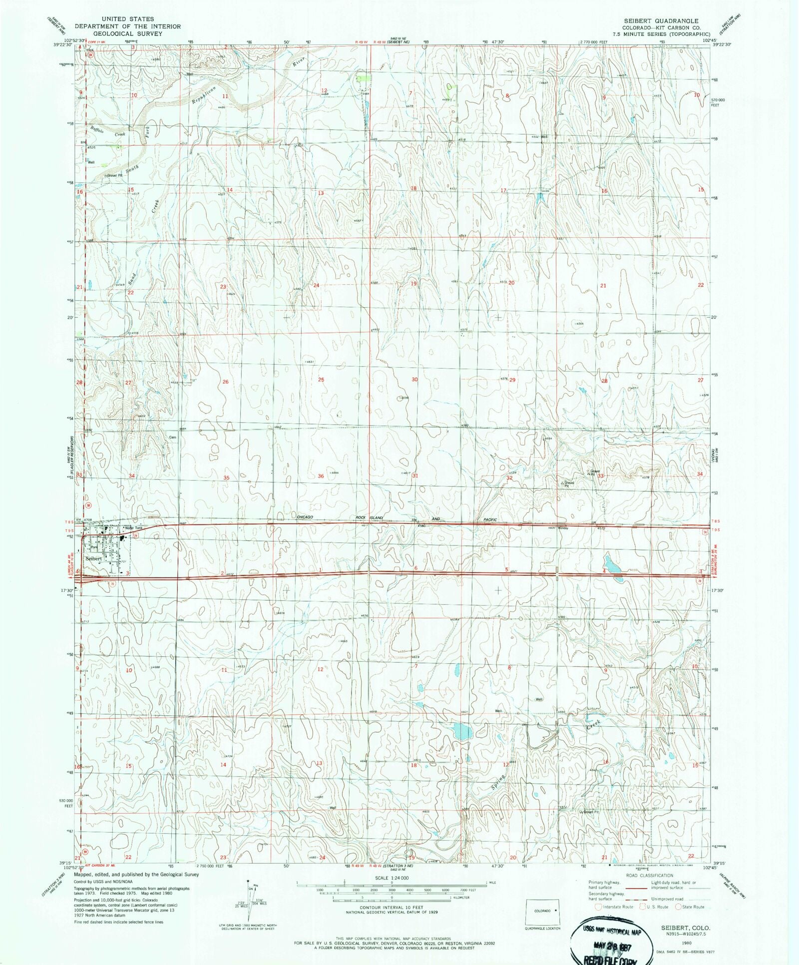 Classic USGS Seibert Colorado 7.5'x7.5' Topo Map – MyTopo Map Store