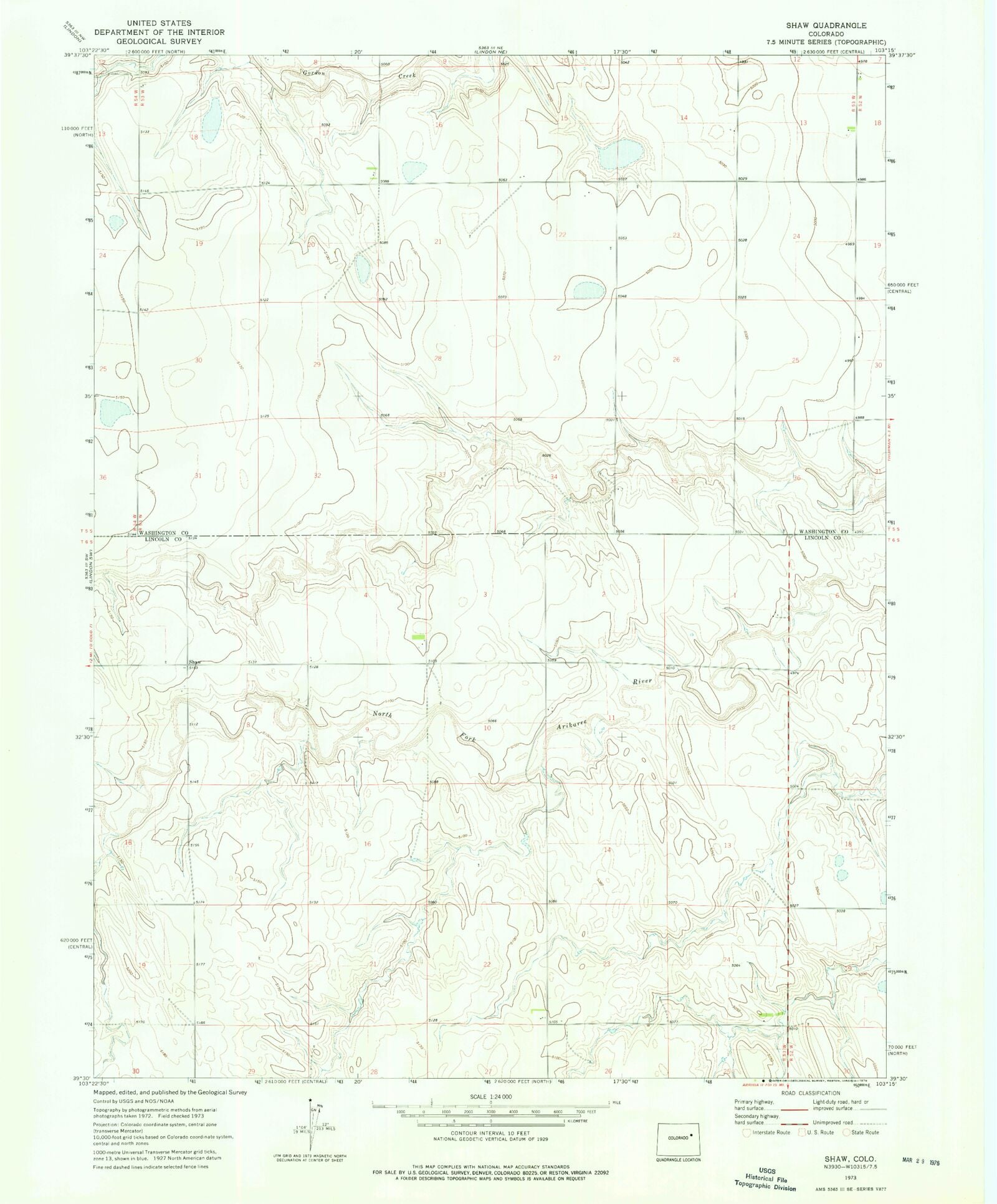 Classic USGS Shaw Colorado 7.5'x7.5' Topo Map – MyTopo Map Store
