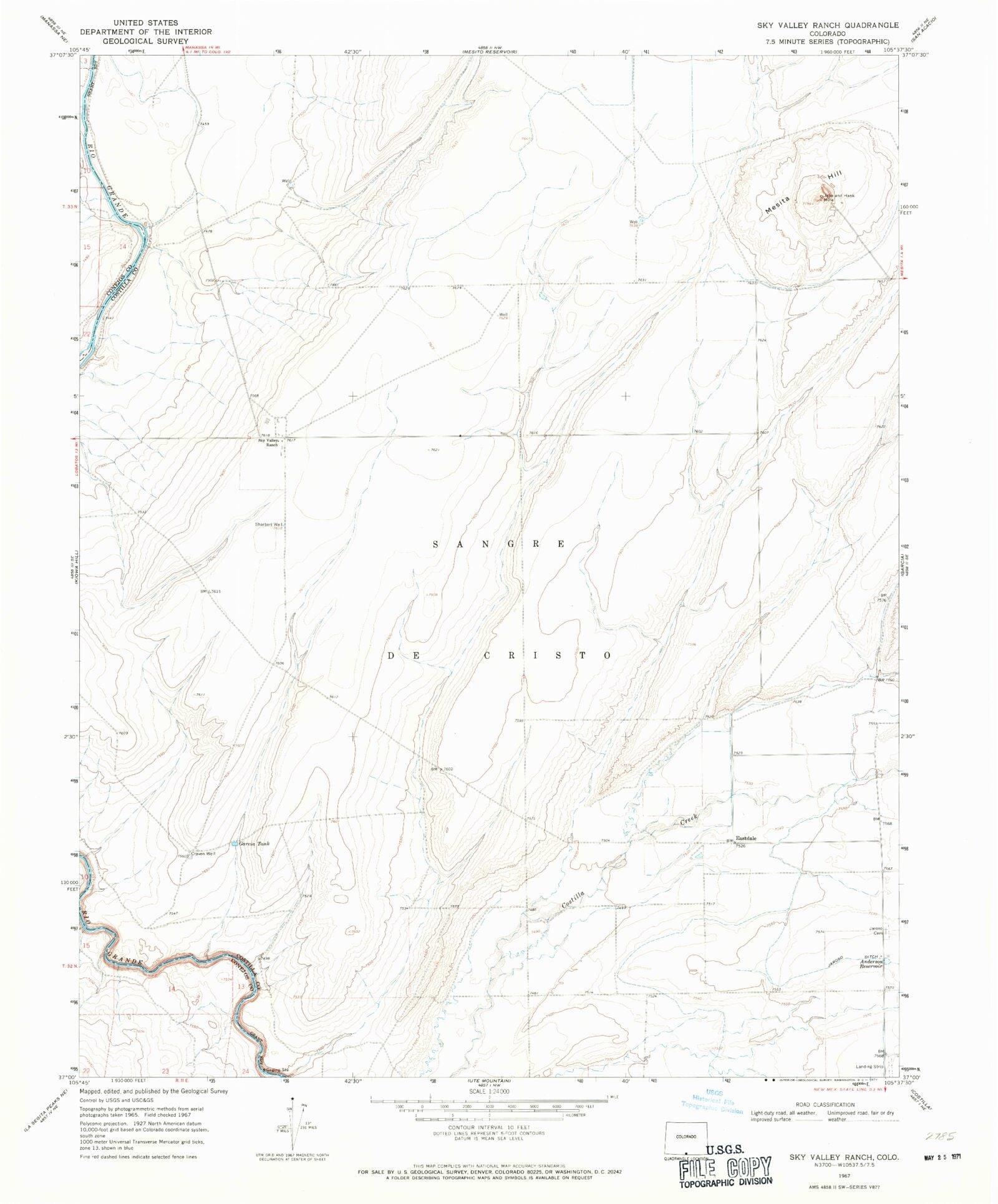 Classic USGS Sky Valley Ranch Colorado 7.5'x7.5' Topo Map – MyTopo Map ...