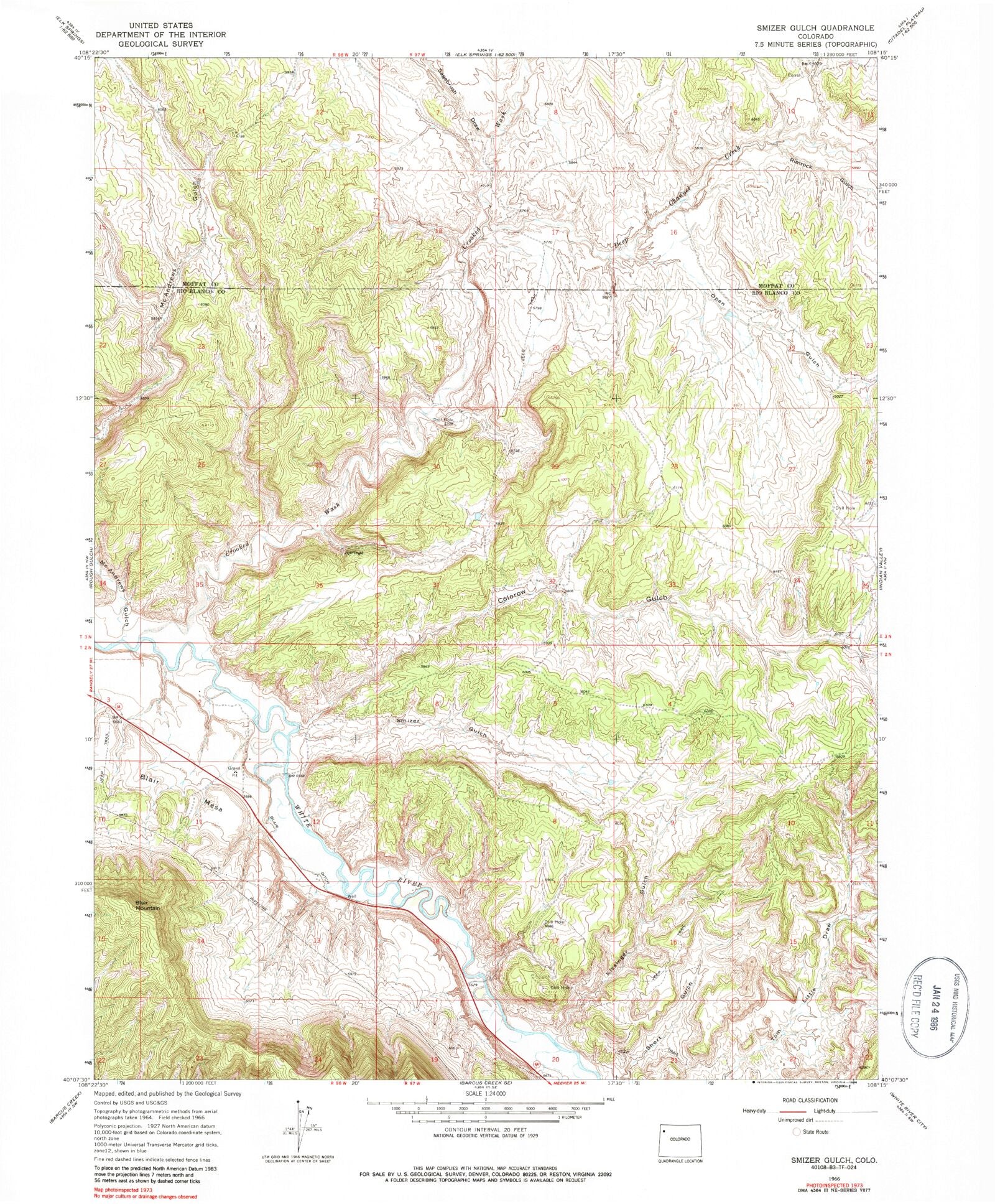 Classic USGS Smizer Gulch Colorado 7.5'x7.5' Topo Map – MyTopo Map Store