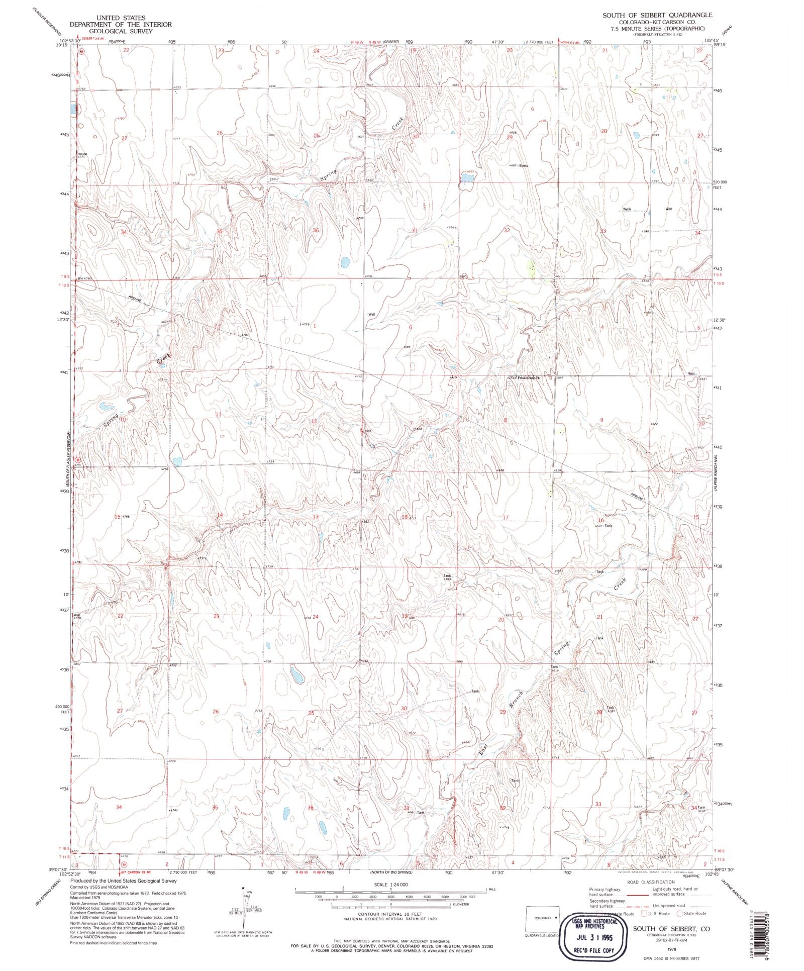 Classic USGS South of Seibert Colorado 7.5'x7.5' Topo Map – MyTopo Map ...
