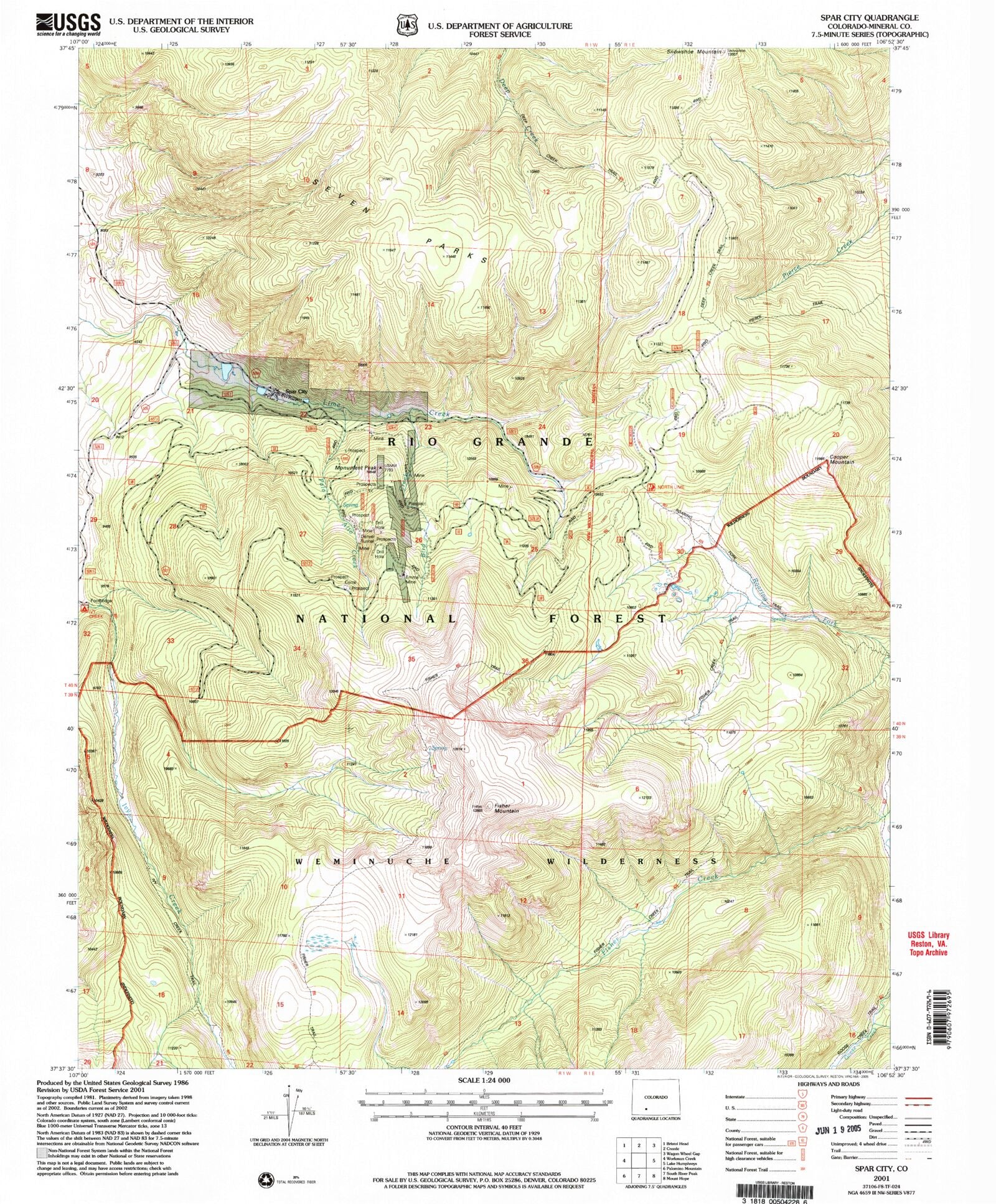 Classic USGS Spar City Colorado 7.5'x7.5' Topo Map – MyTopo Map Store