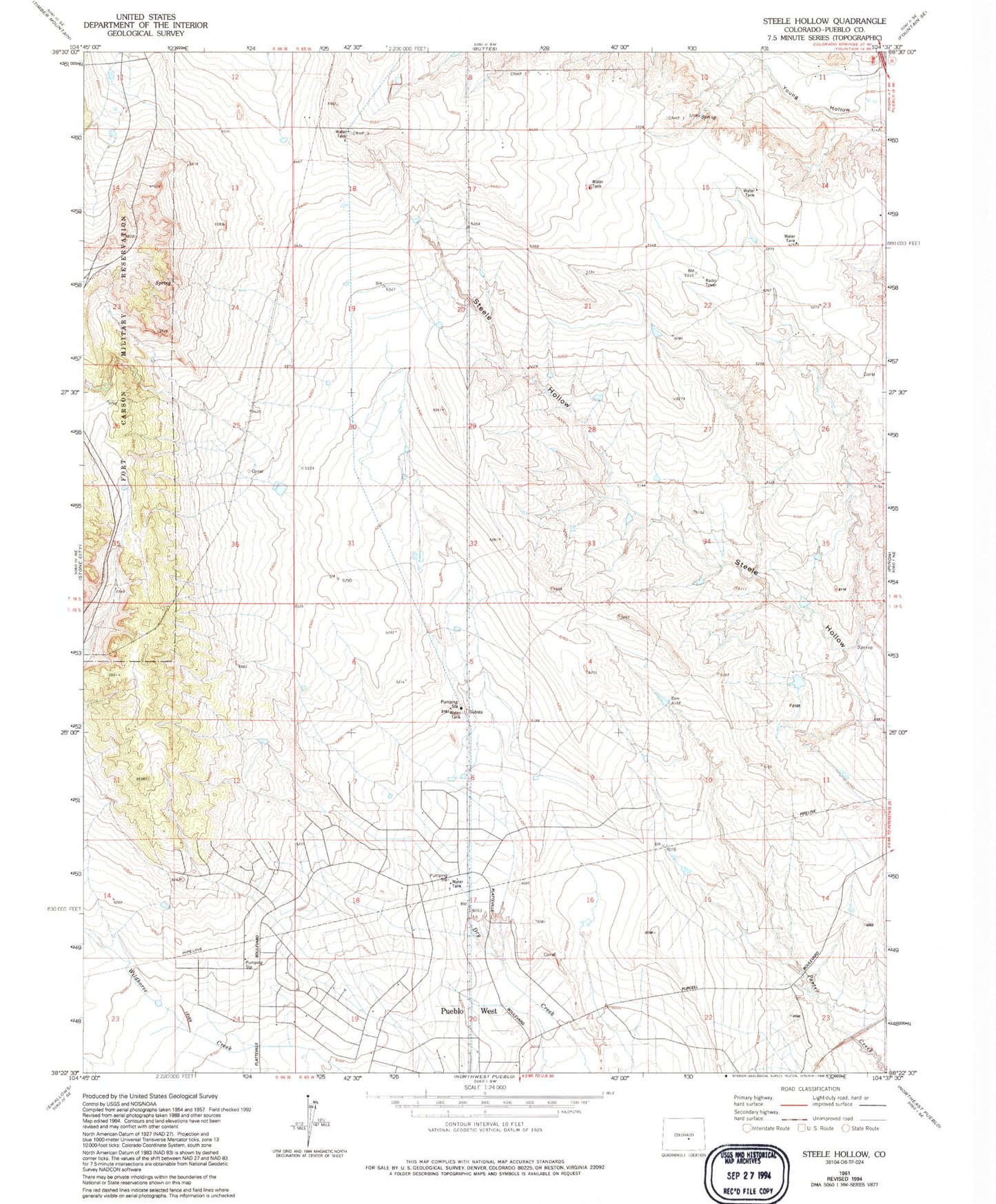 Classic USGS Steele Hollow Colorado 7.5'x7.5' Topo Map – MyTopo Map Store