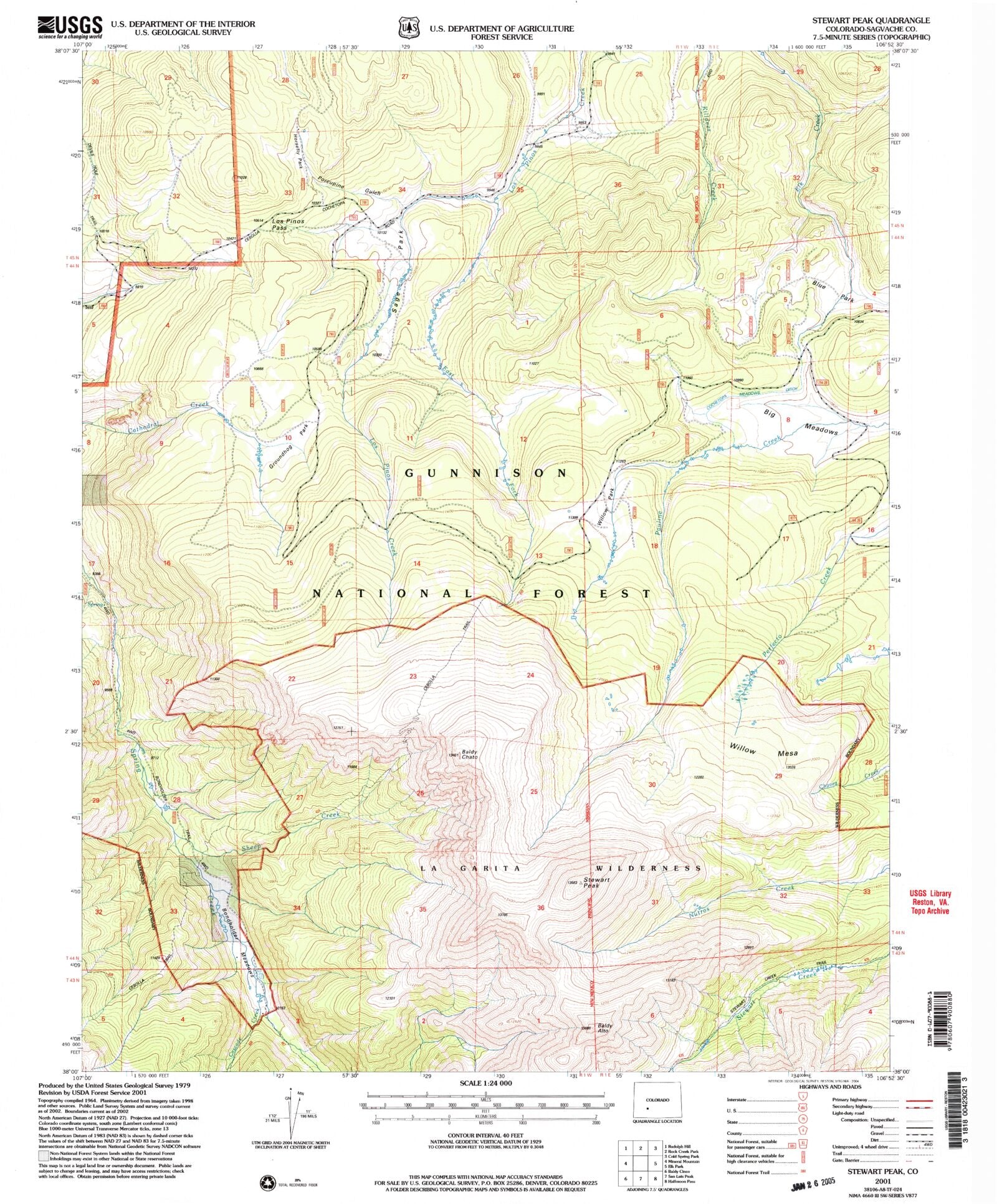 Classic USGS Stewart Peak Colorado 7.5'x7.5' Topo Map – MyTopo Map Store