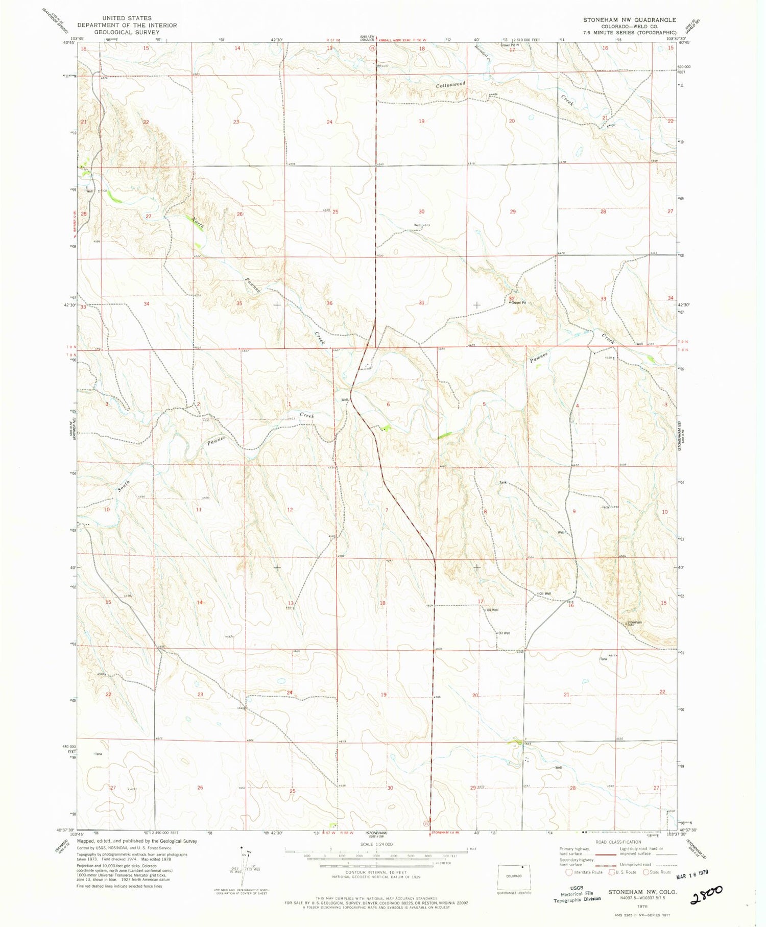 Classic USGS Stoneham NW Colorado 7.5'x7.5' Topo Map – MyTopo Map Store