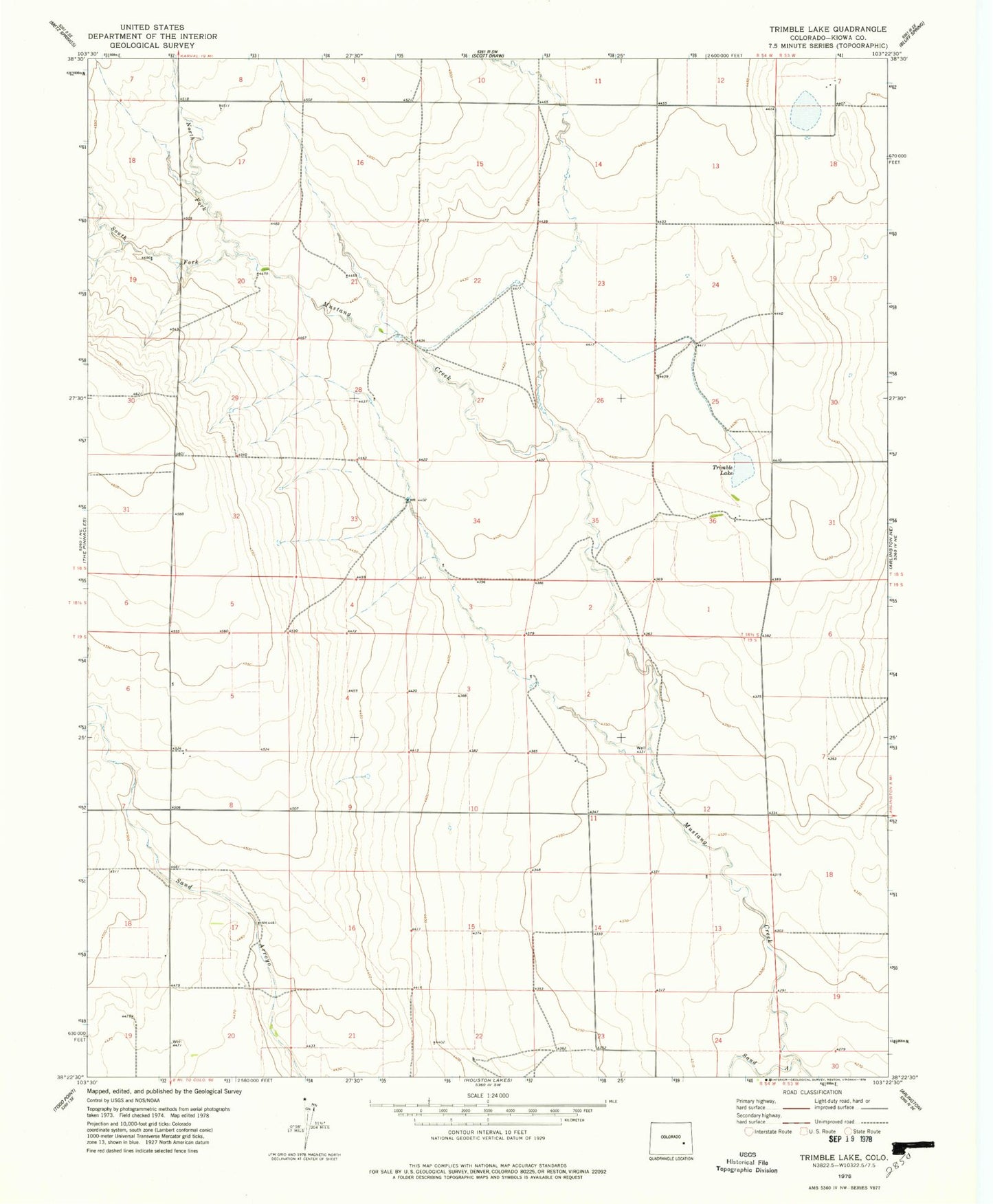 Classic USGS Trimble Lake Colorado 7.5'x7.5' Topo Map – MyTopo Map Store