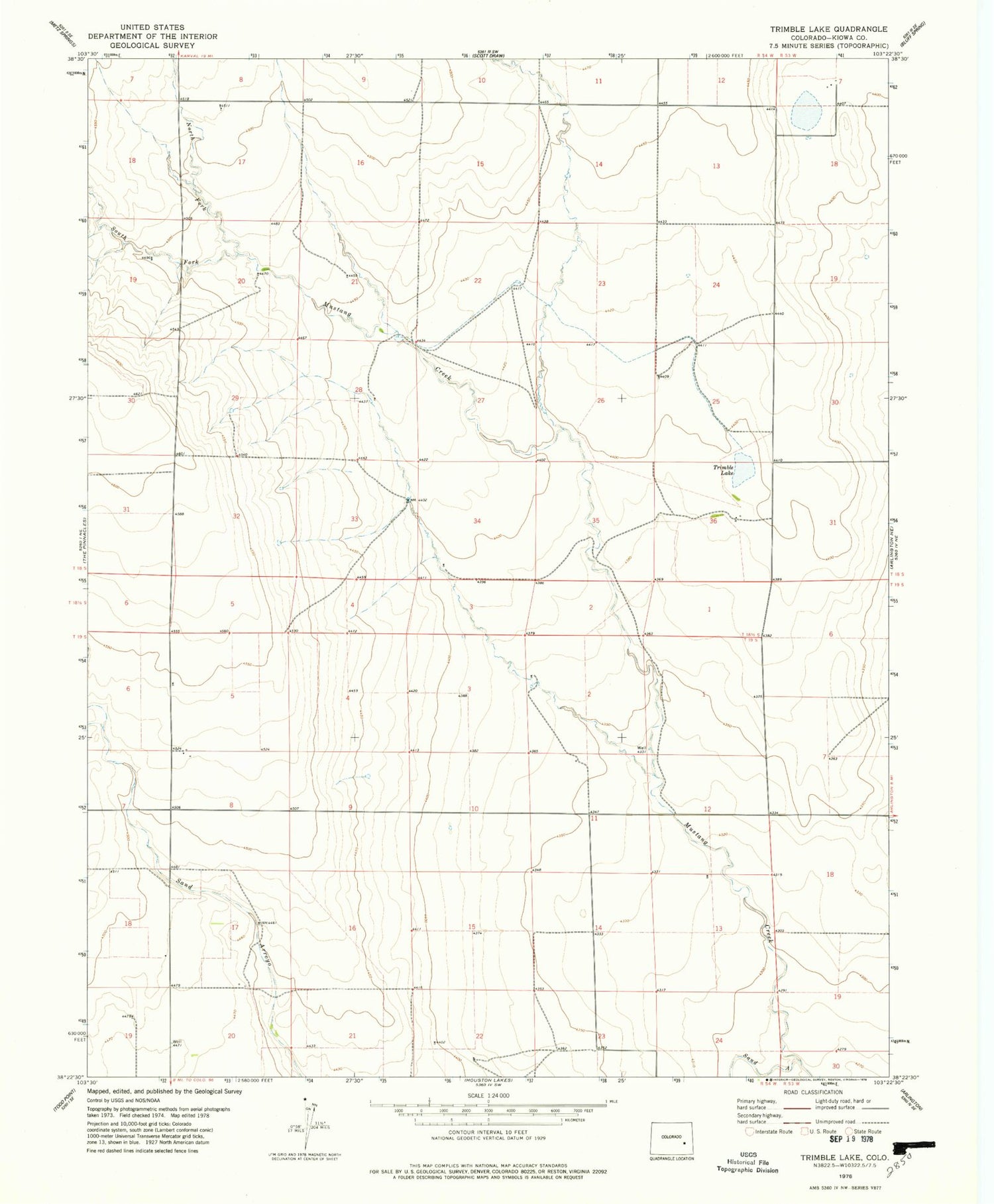 Classic USGS Trimble Lake Colorado 7.5'x7.5' Topo Map – MyTopo Map Store